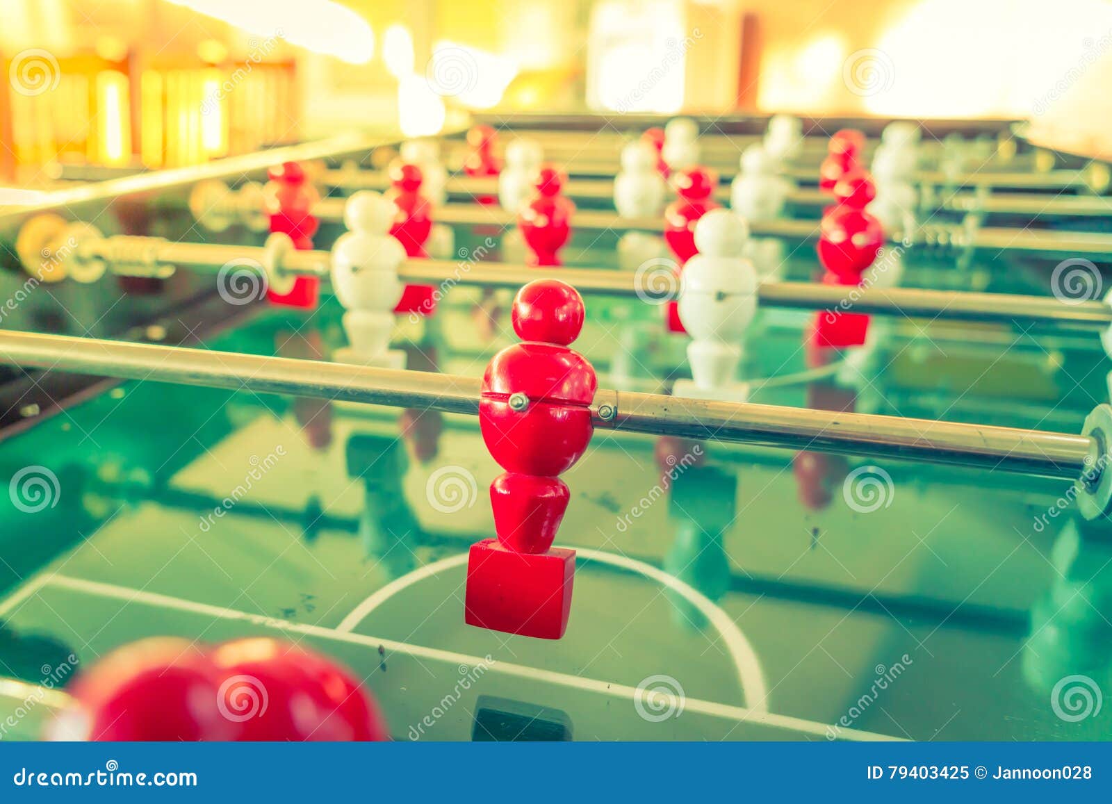 Football Table Game with Red and White Player . ( Filtered Image Stock ...