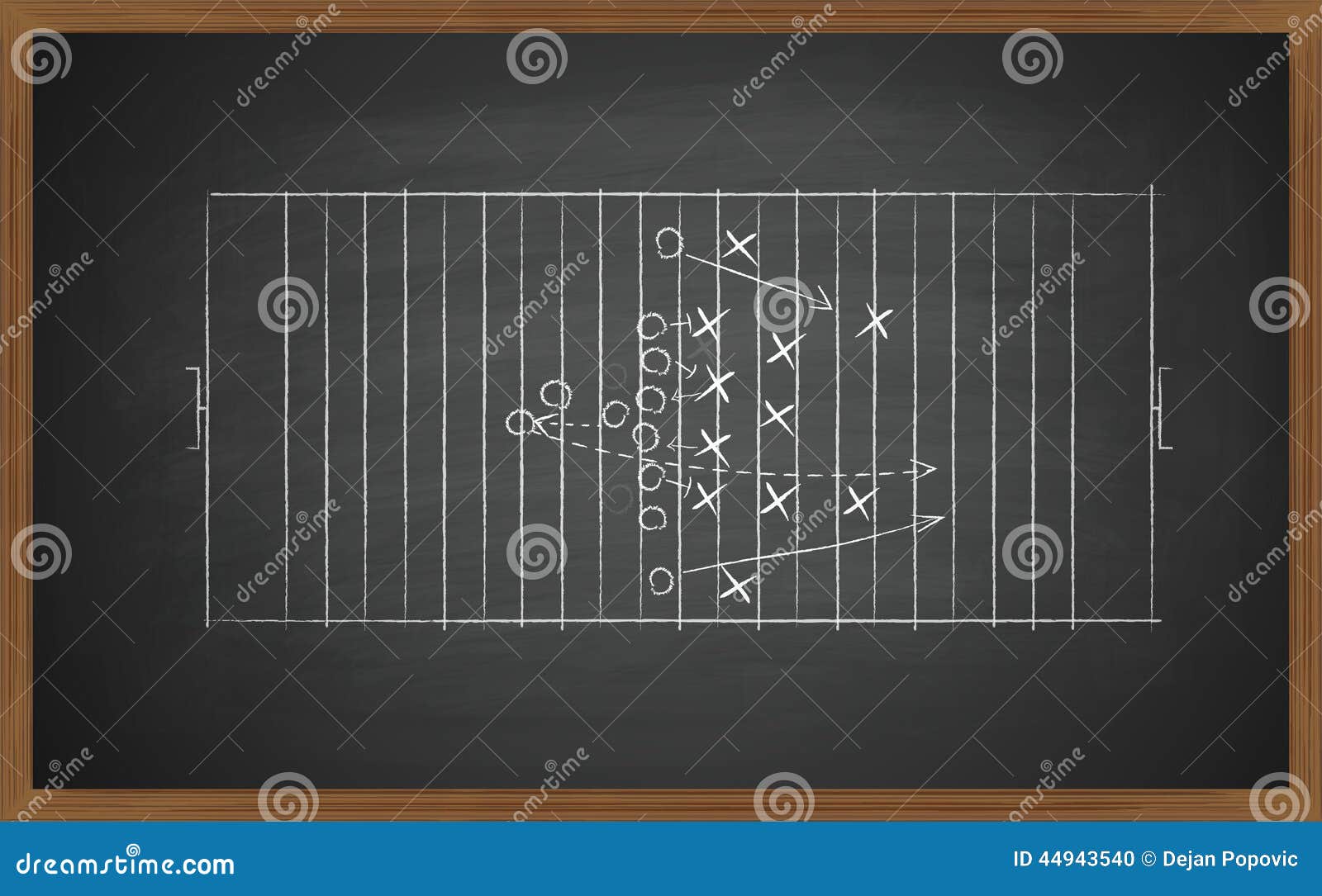 Football tactic on board stock illustration. Illustration of court ...