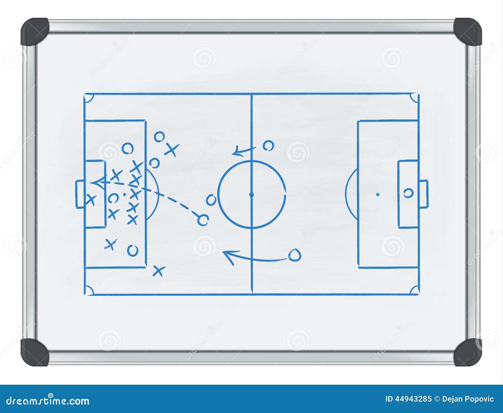 Football Tactic on Whiteboard Stock Illustration - Illustration of ...