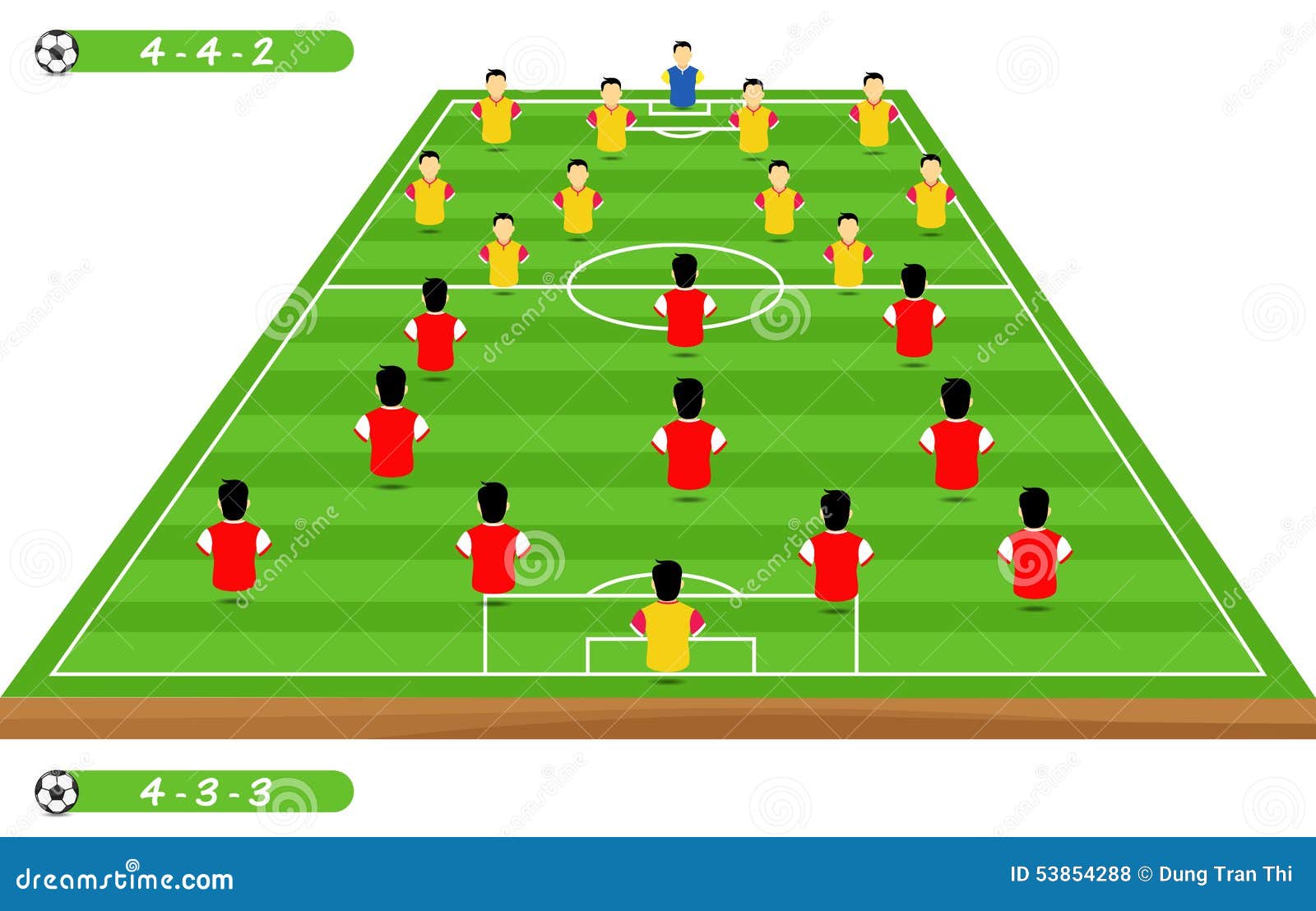 Football Tactics and Strategy - Team Formation. Stock Vector ...