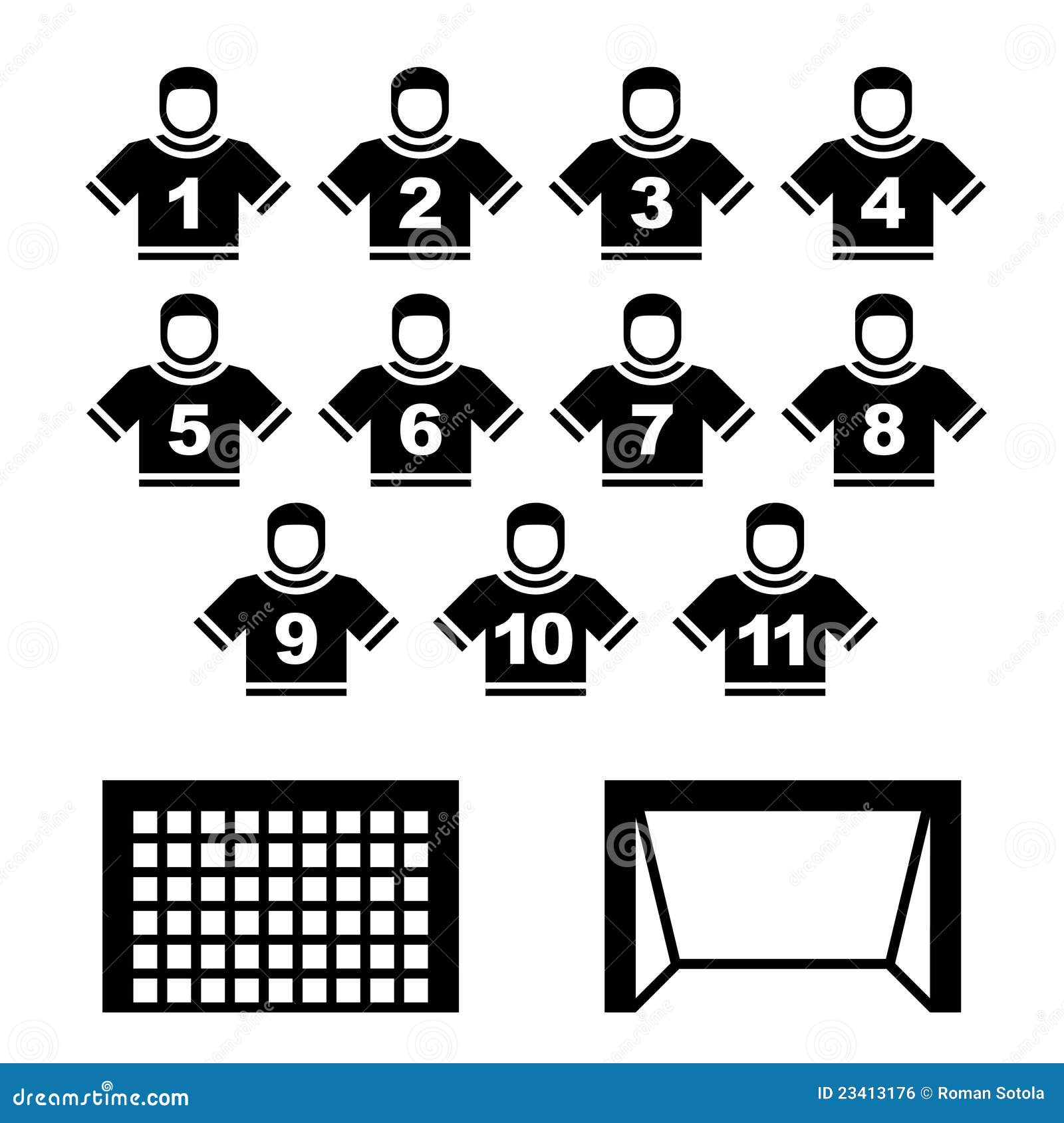 Football Team Black Symbols Vector Illustration | CartoonDealer.com ...