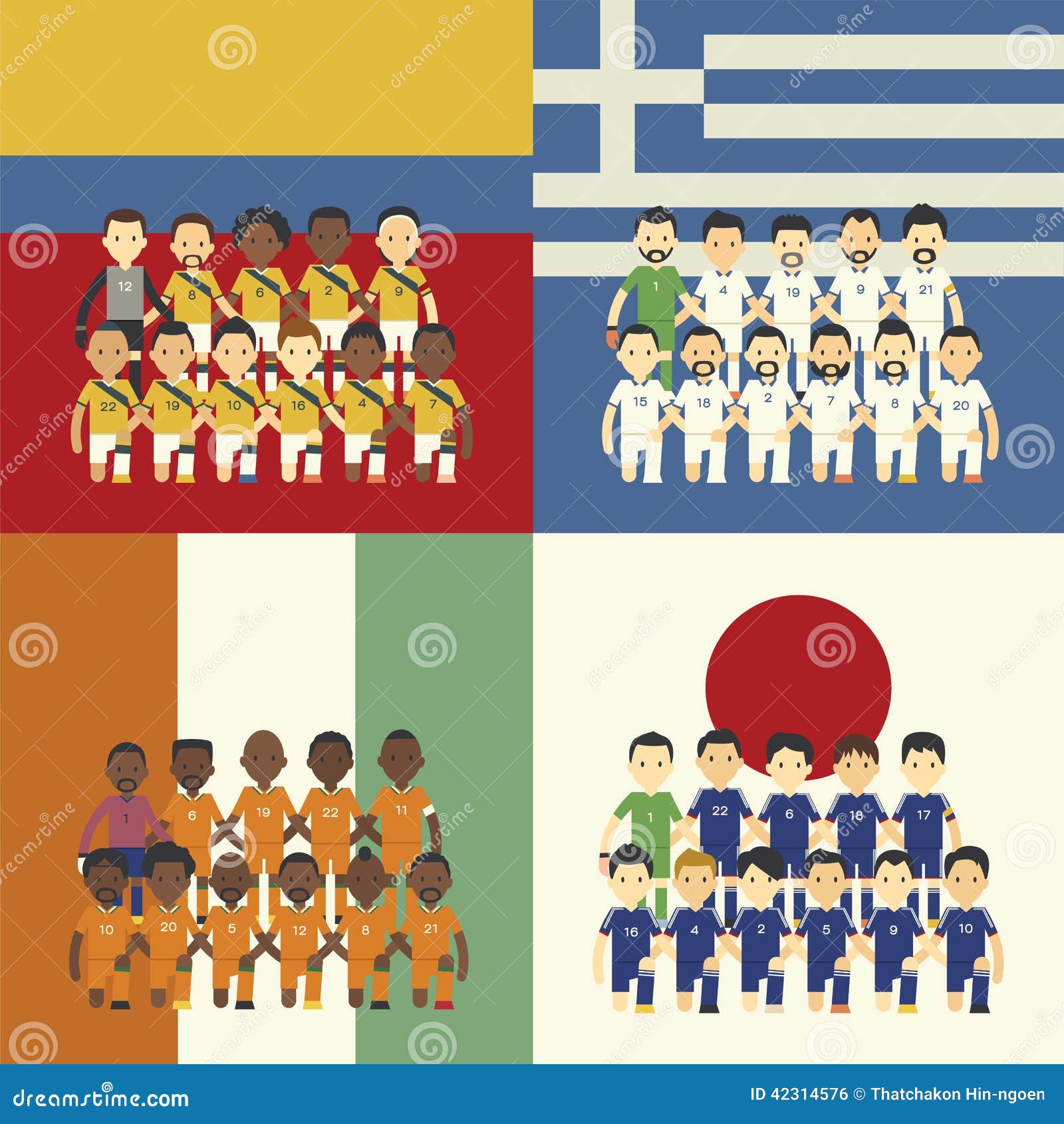 Football team and flag stock vector. Illustration of brazil - 42314576