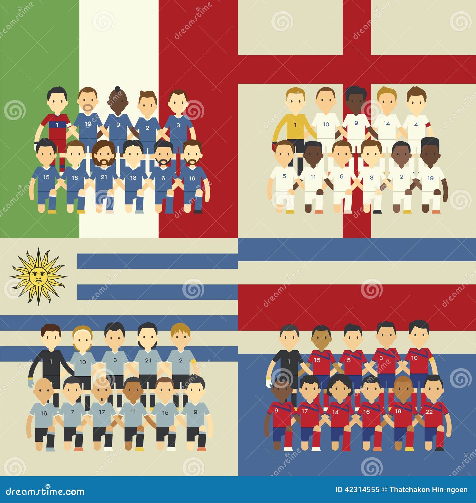 Football team and flag, stock vector. Illustration of cartoon - 42314555