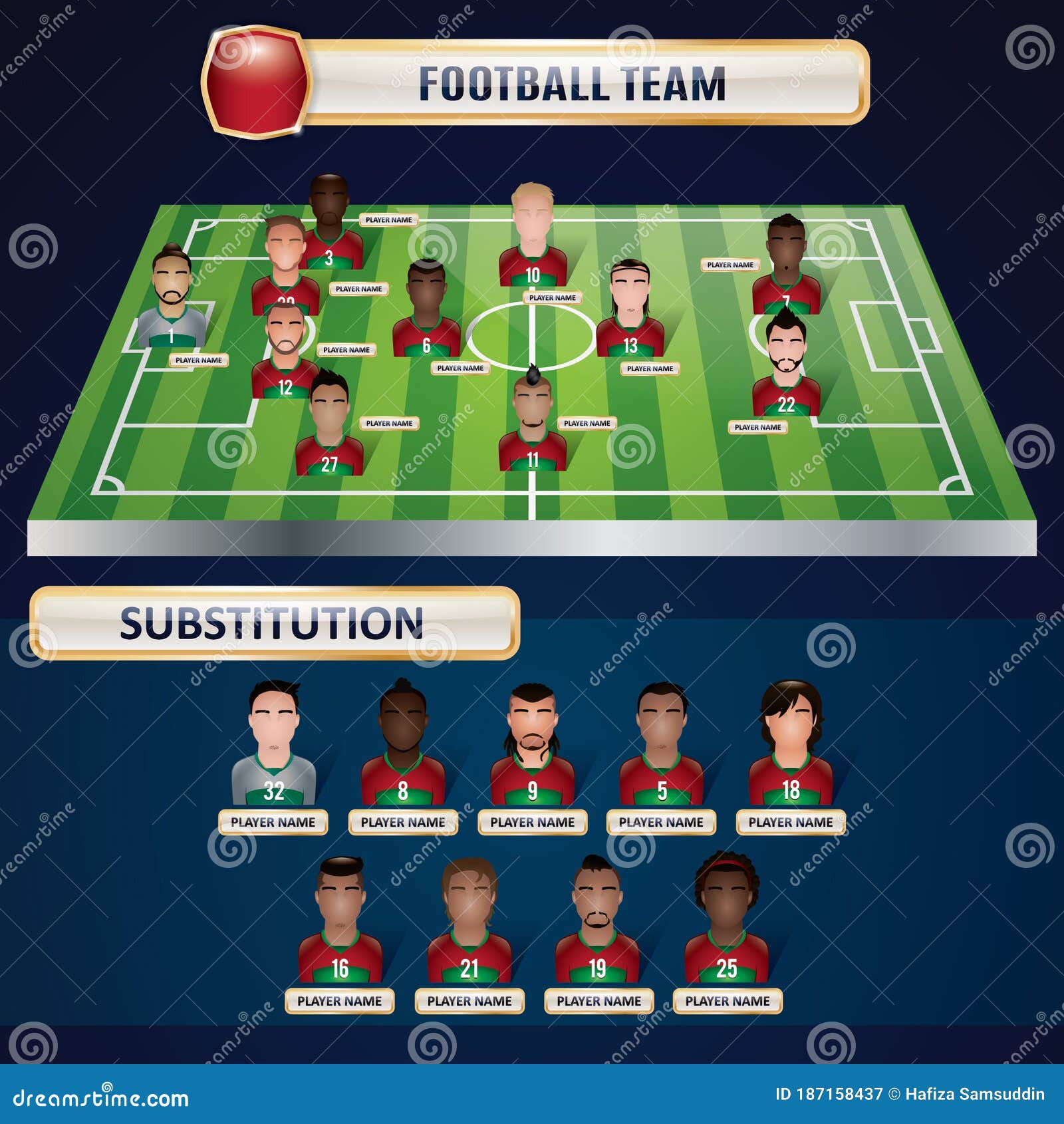 Football Team. Vector Illustration Decorative Design Stock Vector ...