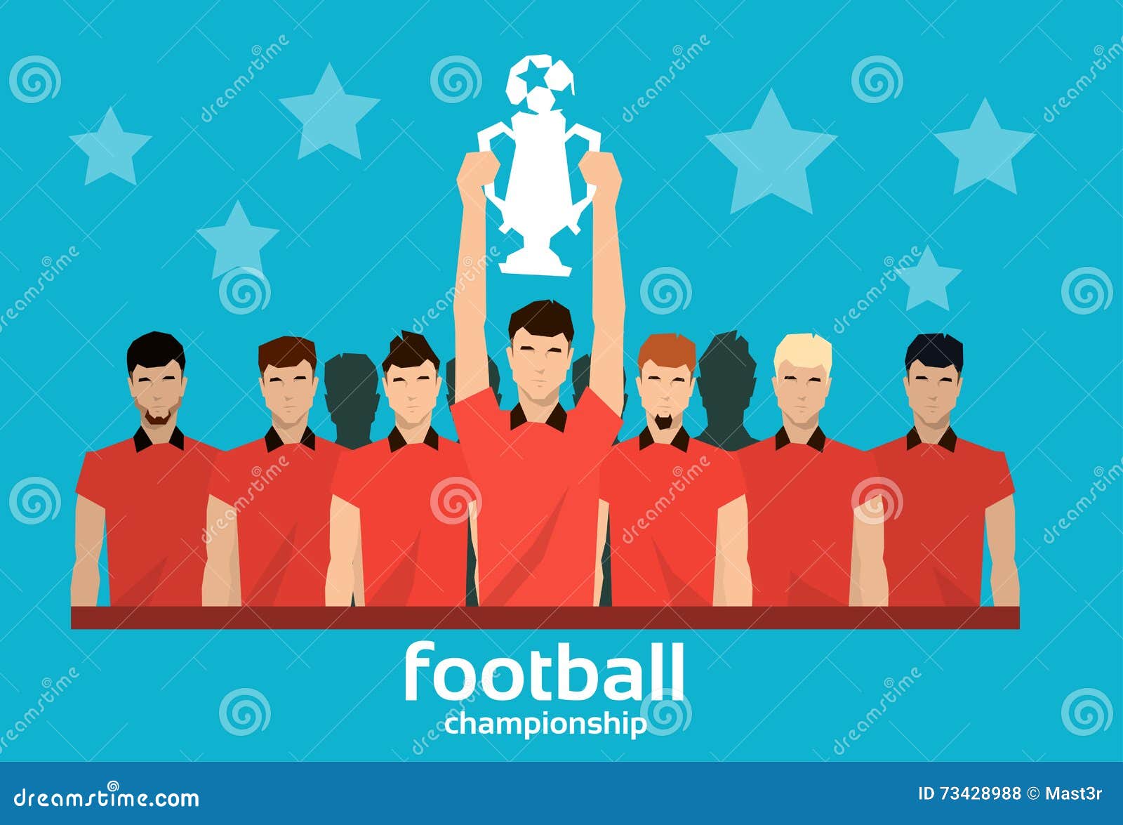 Team Winner Vector Illustration. Teamwork Business Concept. Successful ...