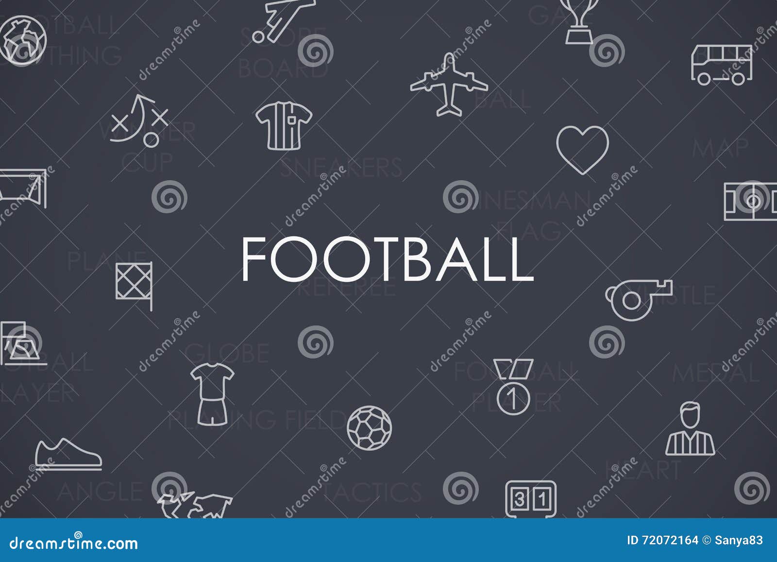 Football Thin Line Icons stock vector. Illustration of arena - 72072164