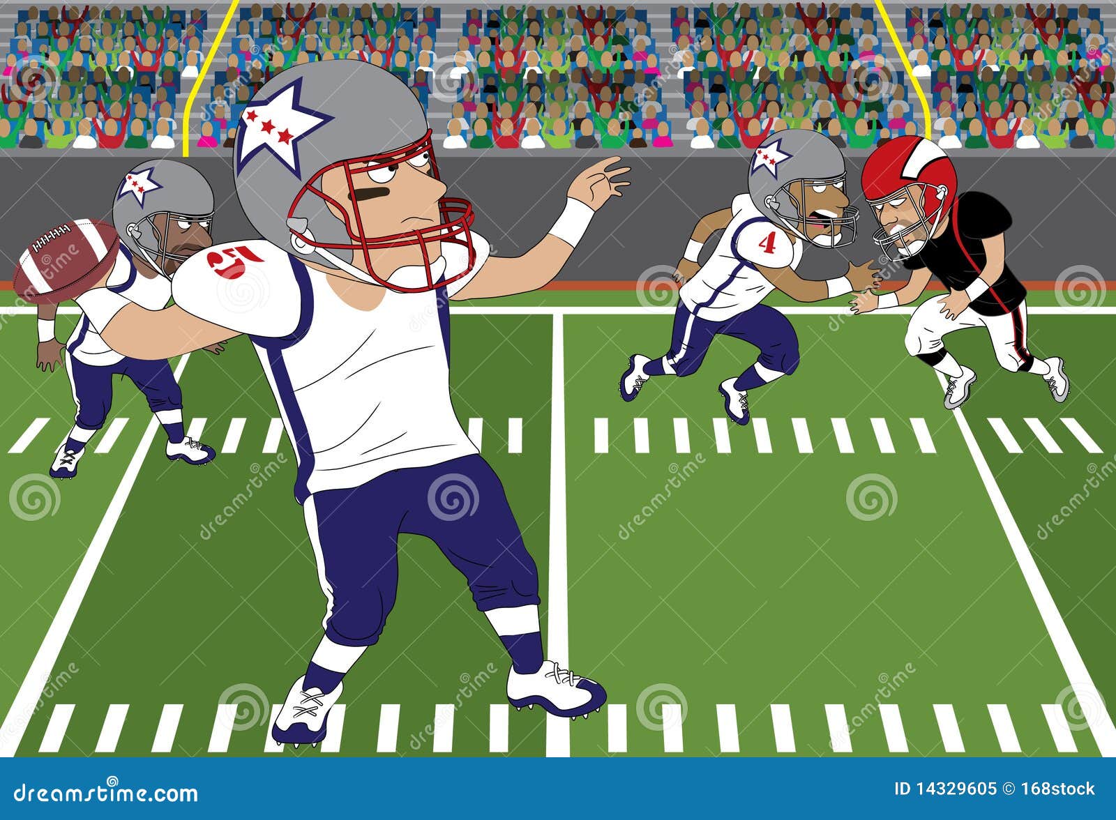 Throwing Football Cartoon Stock Photos Throwing Football