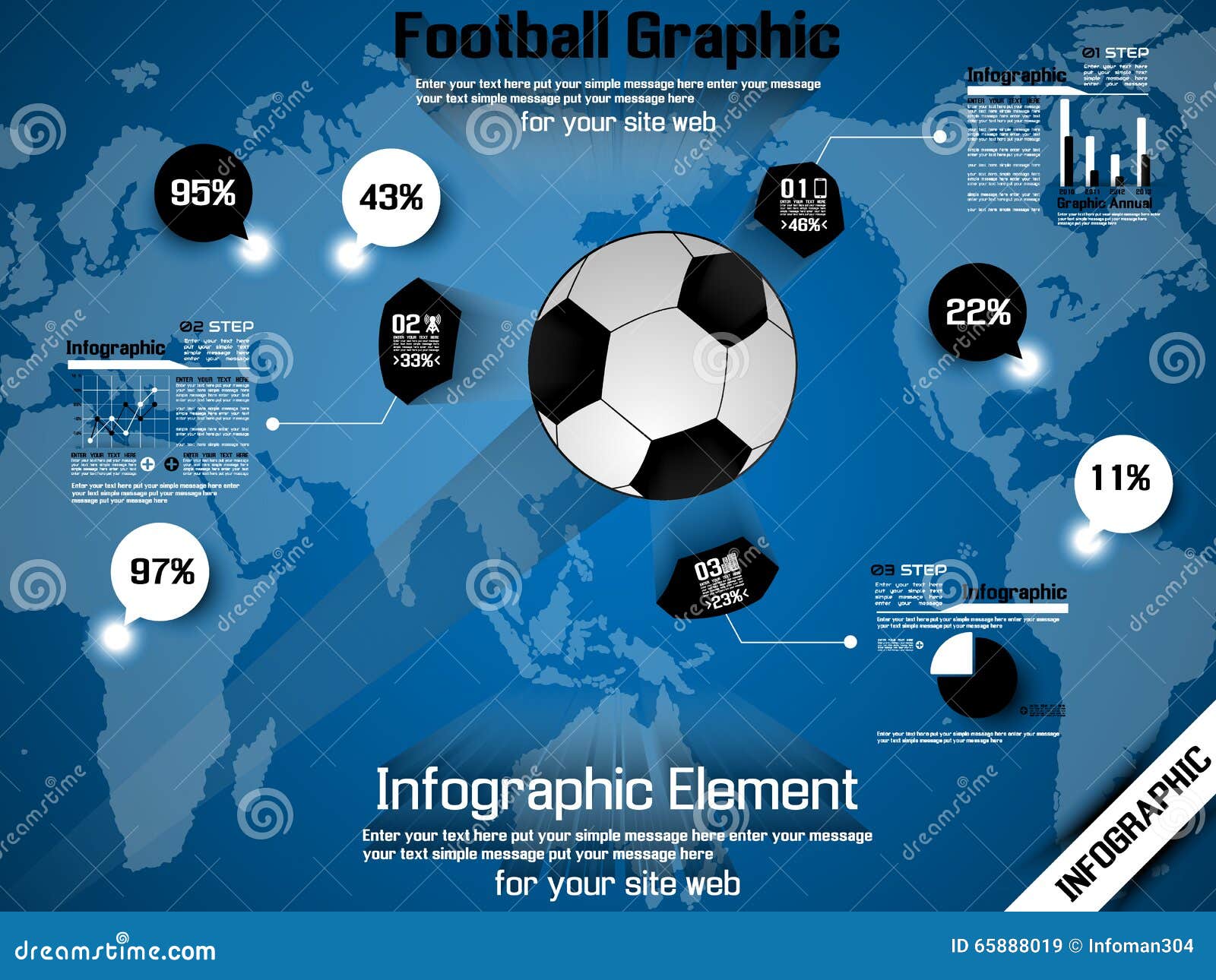Football Timeline Infographic Stock Vector - Illustration of football ...