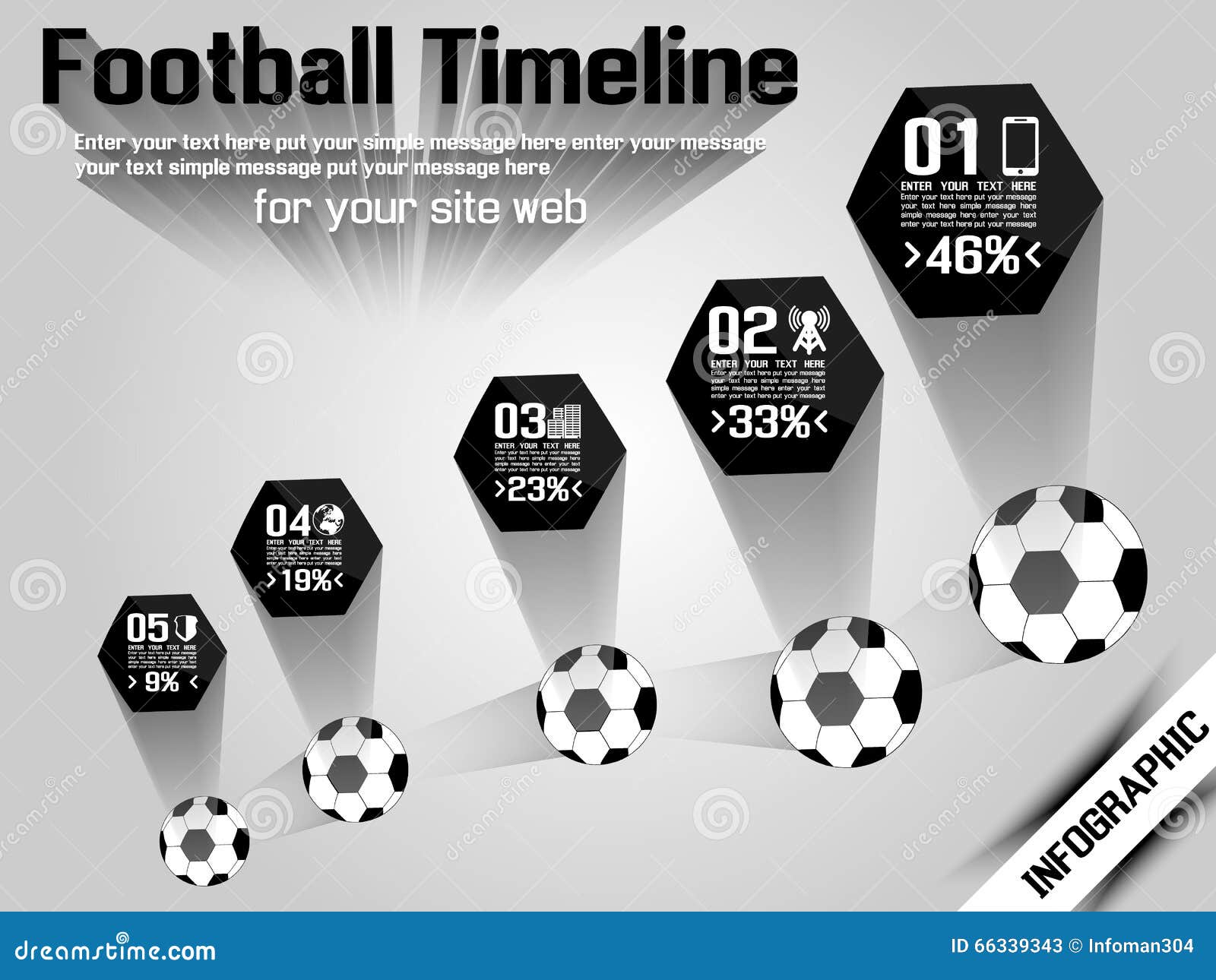 Football Timeline Infographic Stock Vector - Illustration of label ...