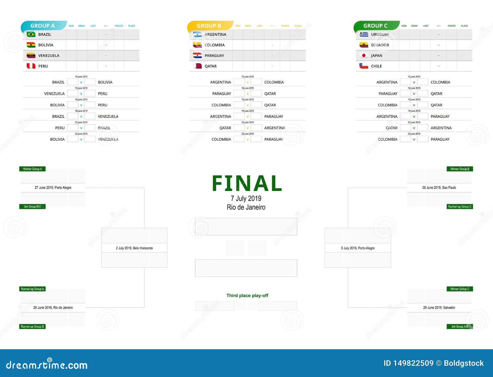 Football Tournament Bracket on White Background Stock Vector ...