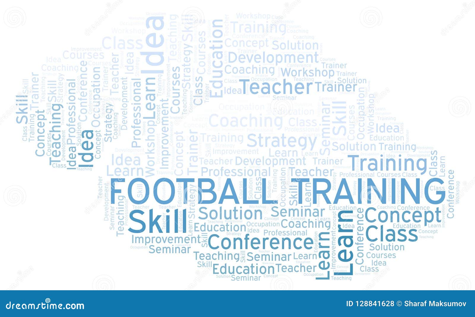 Football Training Word Cloud. Stock Illustration - Illustration of word ...