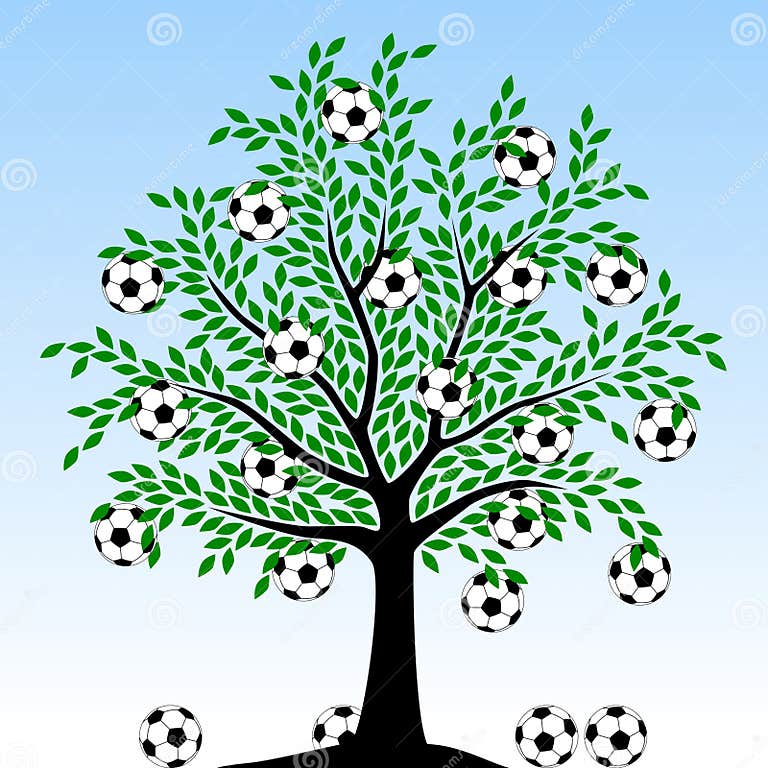 Football tree stock vector. Illustration of fruit, graphic - 13619978