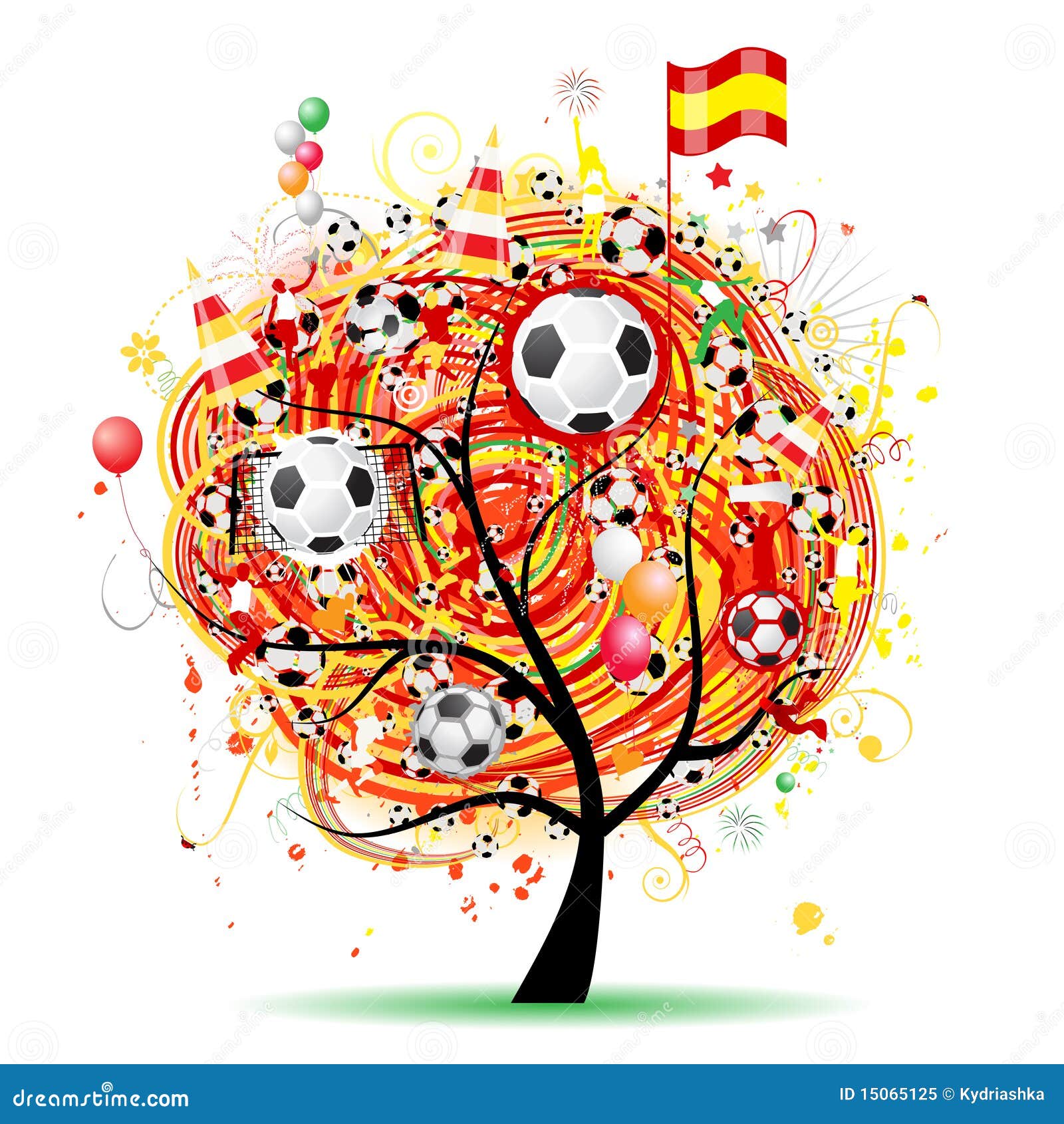 Football Tree Design, Spanish Flag Stock Vector - Illustration of ...