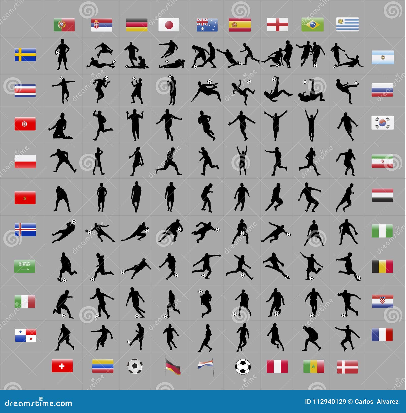 Football World Cup Player Shapes Editorial Stock Image - Illustration ...