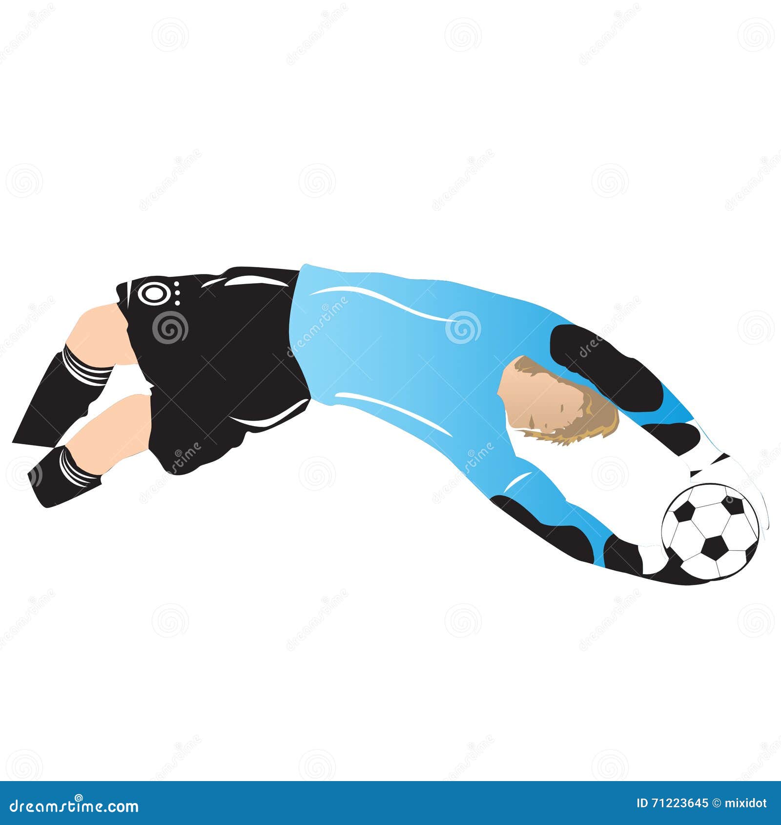 Footballer catching ball stock vector. Illustration of uniform - 71223645
