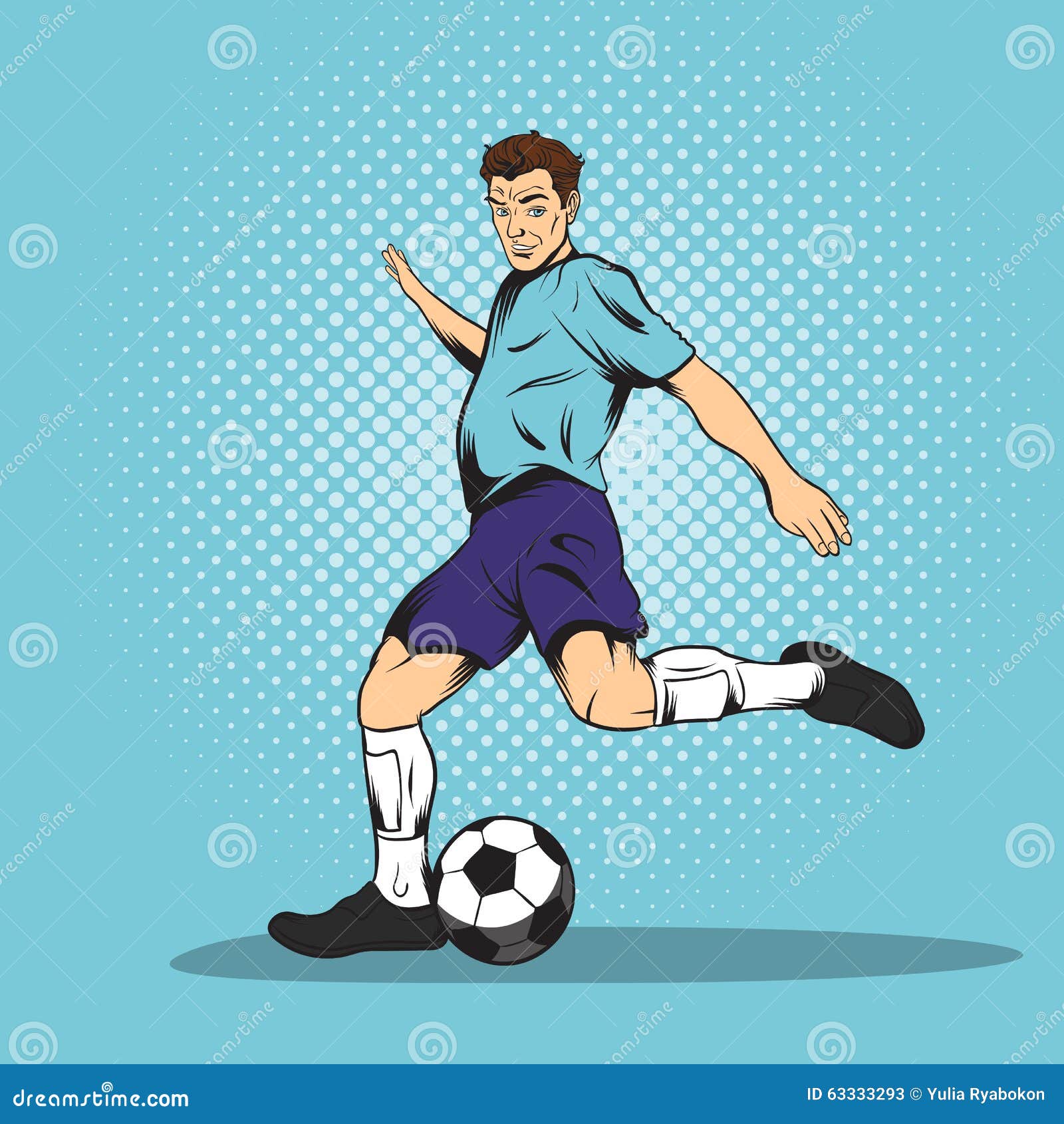 Footballer comics style stock vector. Illustration of champion - 63333293