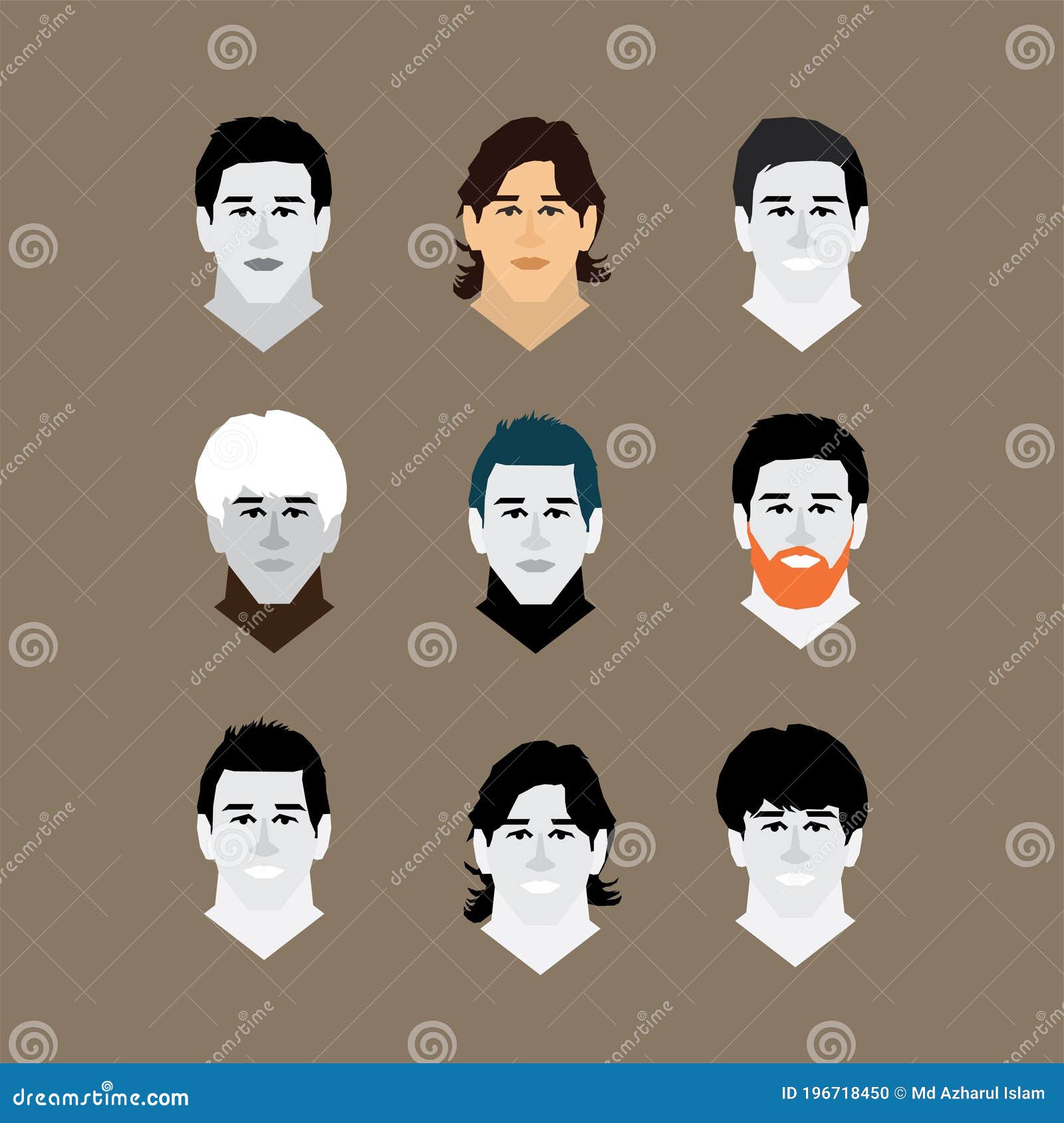 Popular Footballer Face and Hairstyle Stock Vector - Illustration of ...