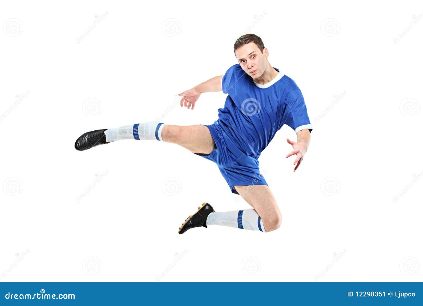Footballer in a jump stock image. Image of competitive - 12298351