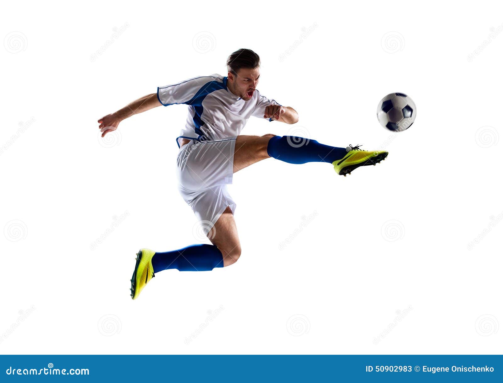 Footballeur dans l'action image stock. Image du caucasien - 50902983