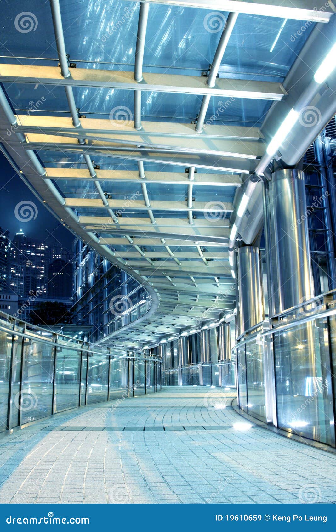 Footbridge stock image. Image of line, night, built, perspective - 19610659