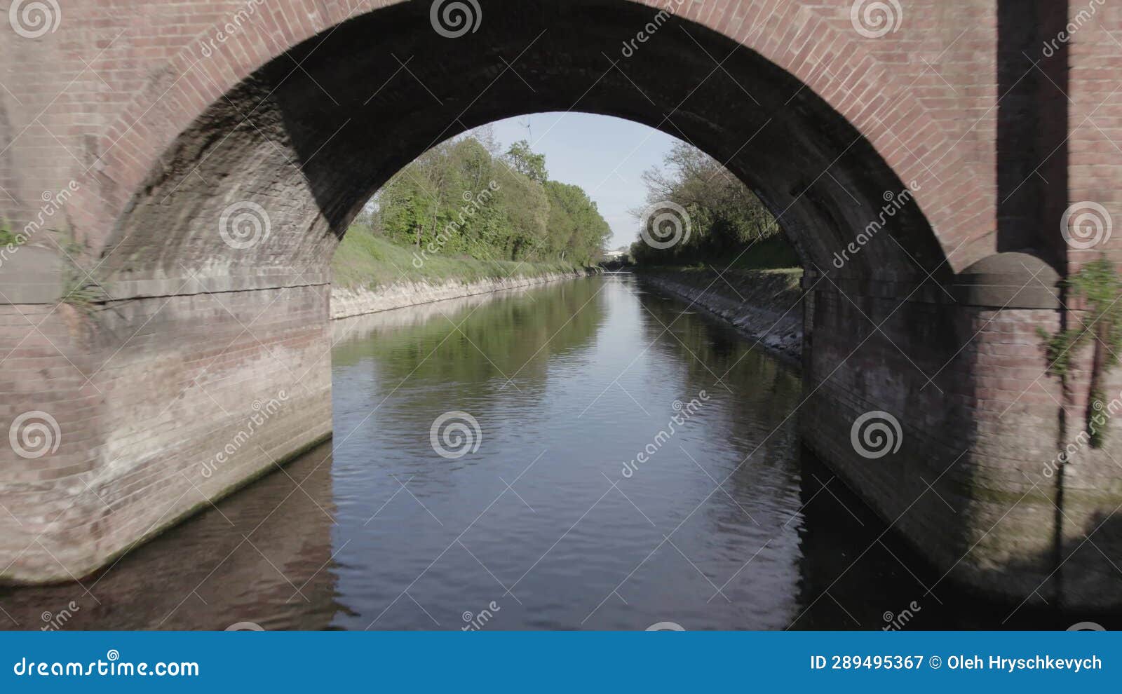 Footbridge Across the River , between Fields and Tree Planting in the ...
