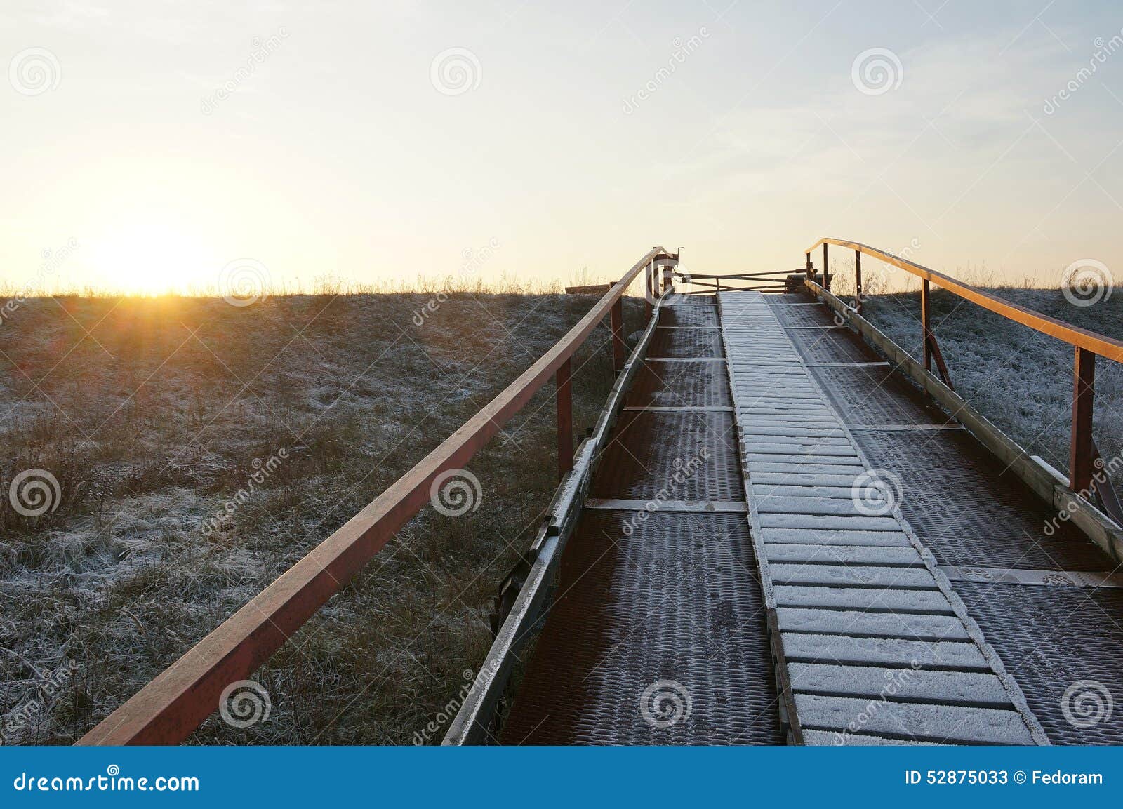 Footbridge stock image. Image of bridge, lens, reed, background - 52875033