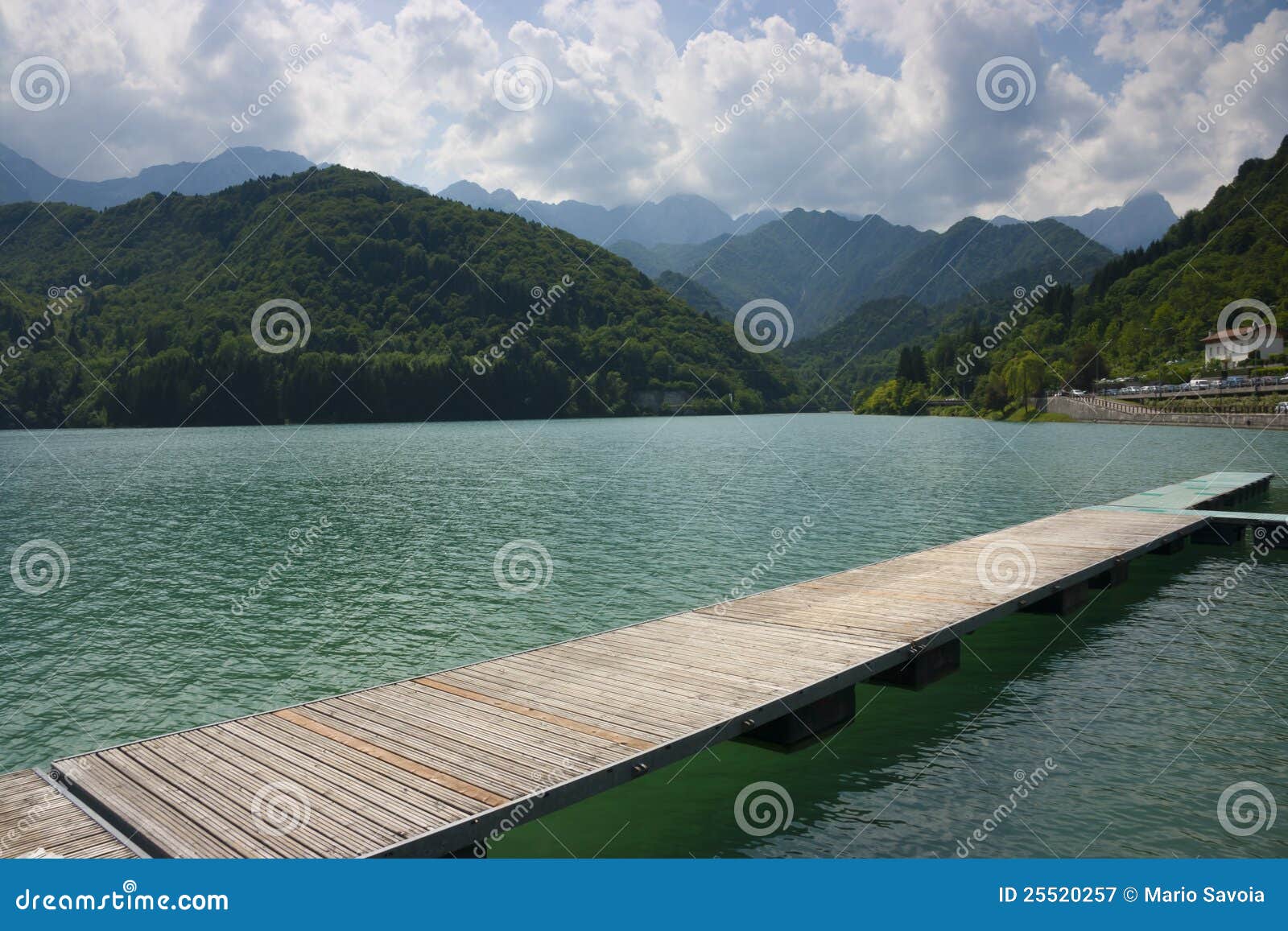 Footbridge on Barcis lake stock image. Image of lake - 25520257