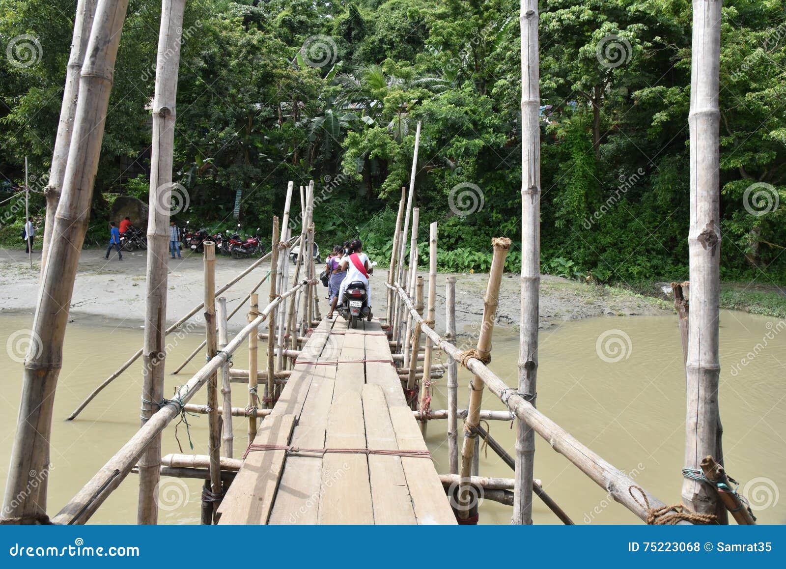 Footbridge editorial stock photo. Image of flow, basin - 75223068