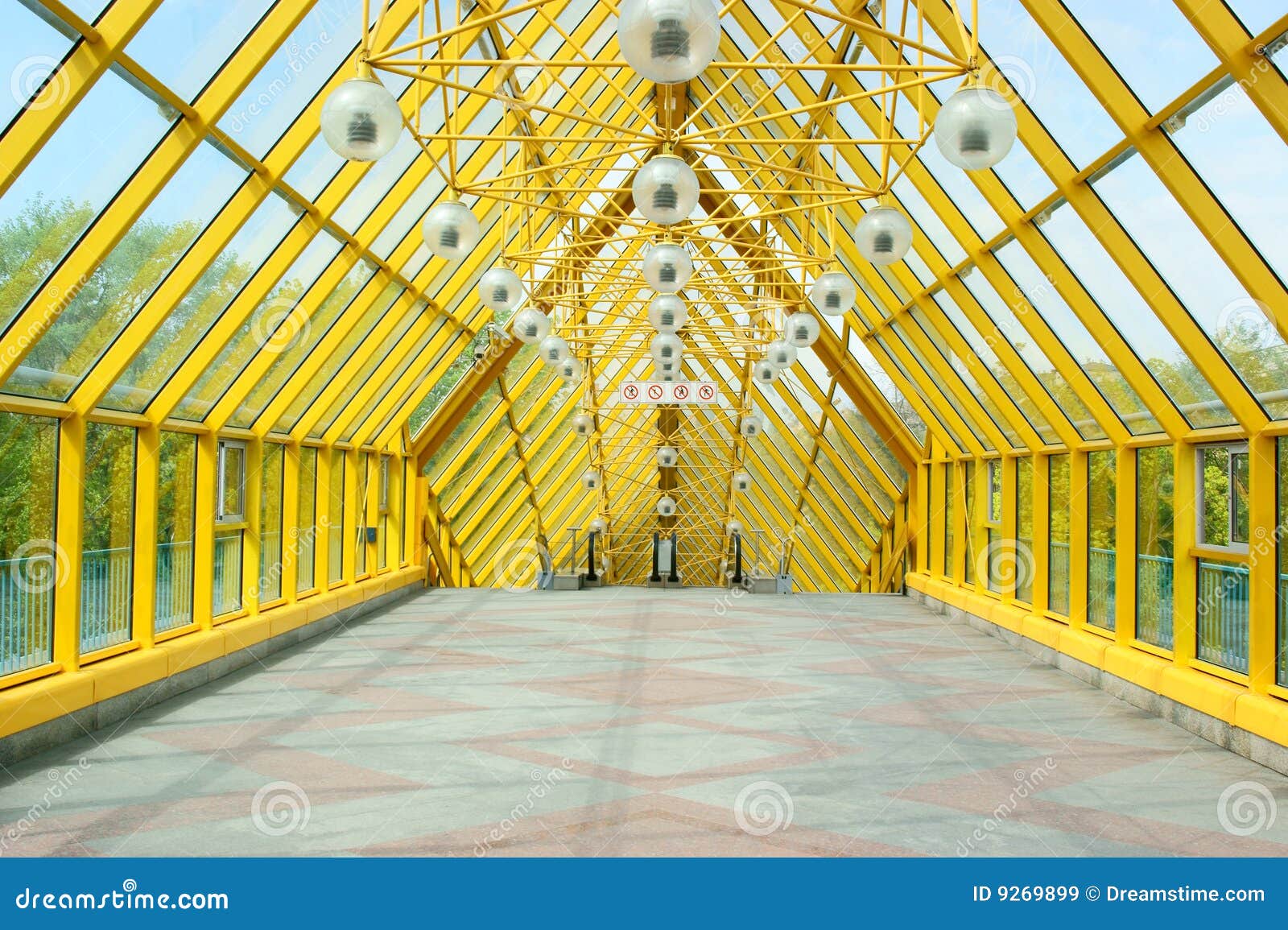 Footbridge Indoor Perspective Stock Image - Image of footpath, bright ...