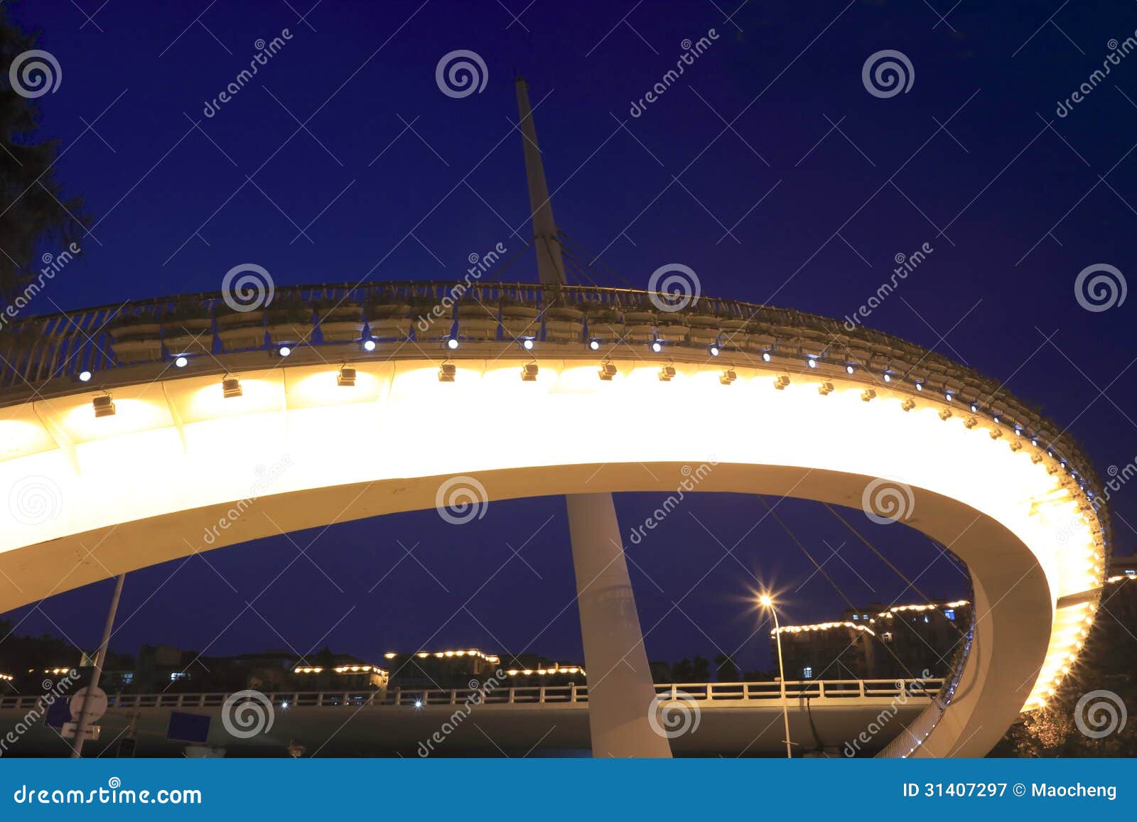 Footbridge Like Sundial,night Sight Editorial Photography - Image of ...