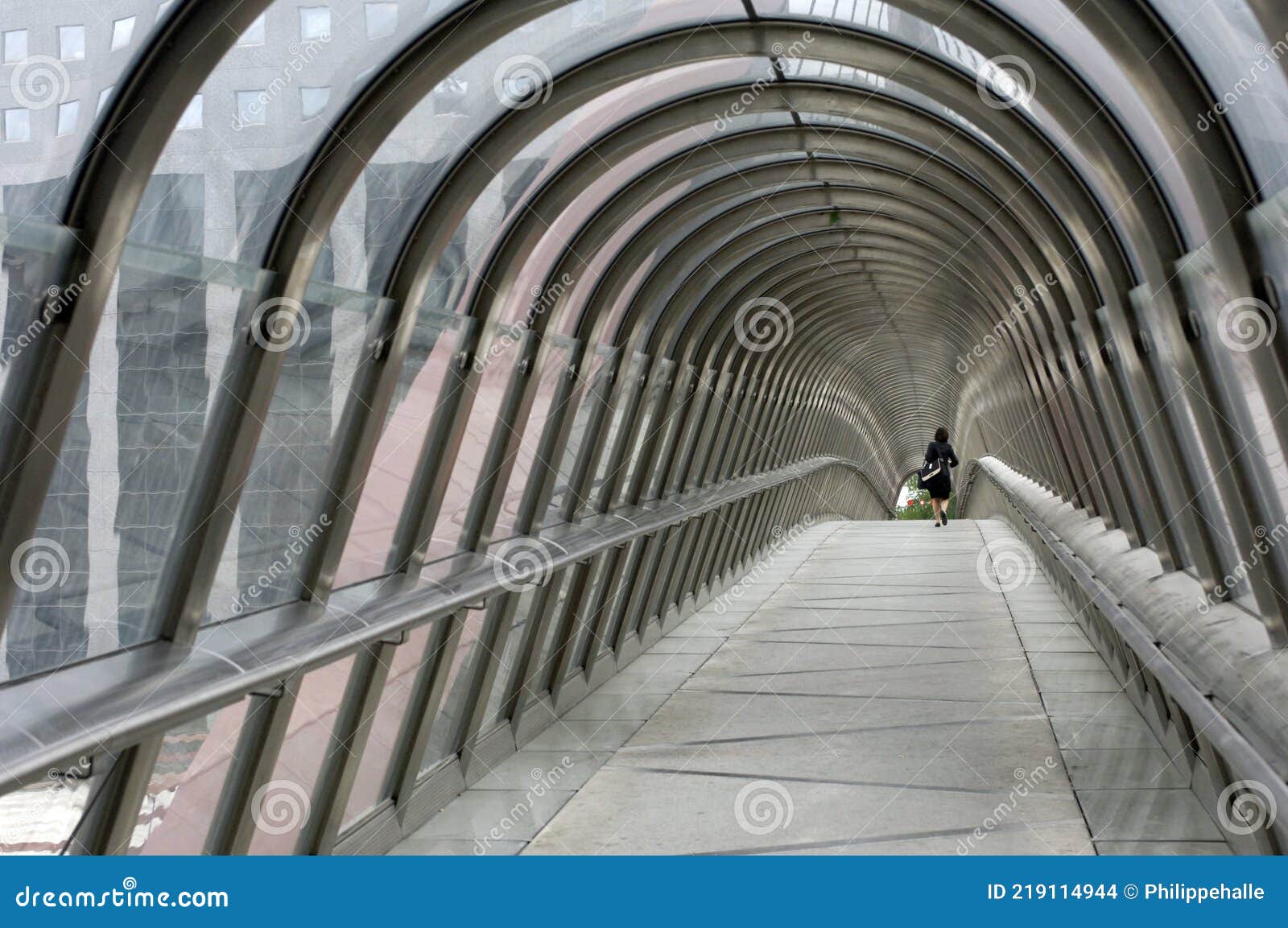 A modern footbridge stock photo. Image of bridge, skybridge - 219114944