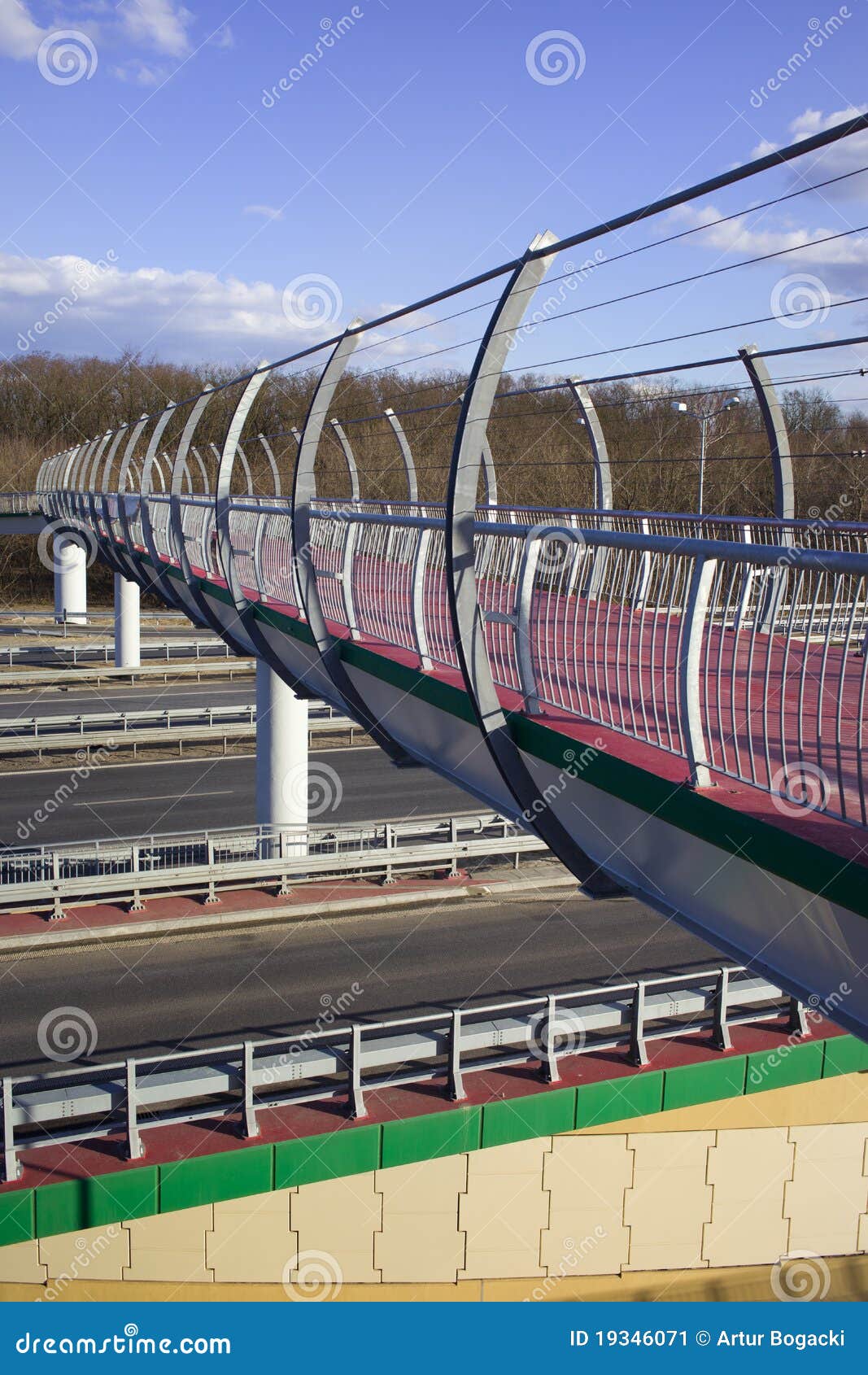 Footbridge on Motorway stock image. Image of motorway - 19346071