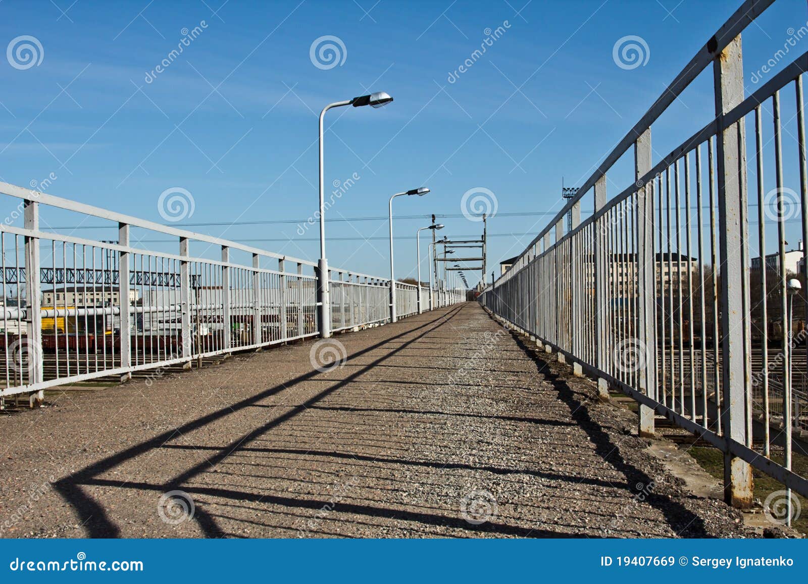 Footbridge Over the Railway Stock Image - Image of architecture ...