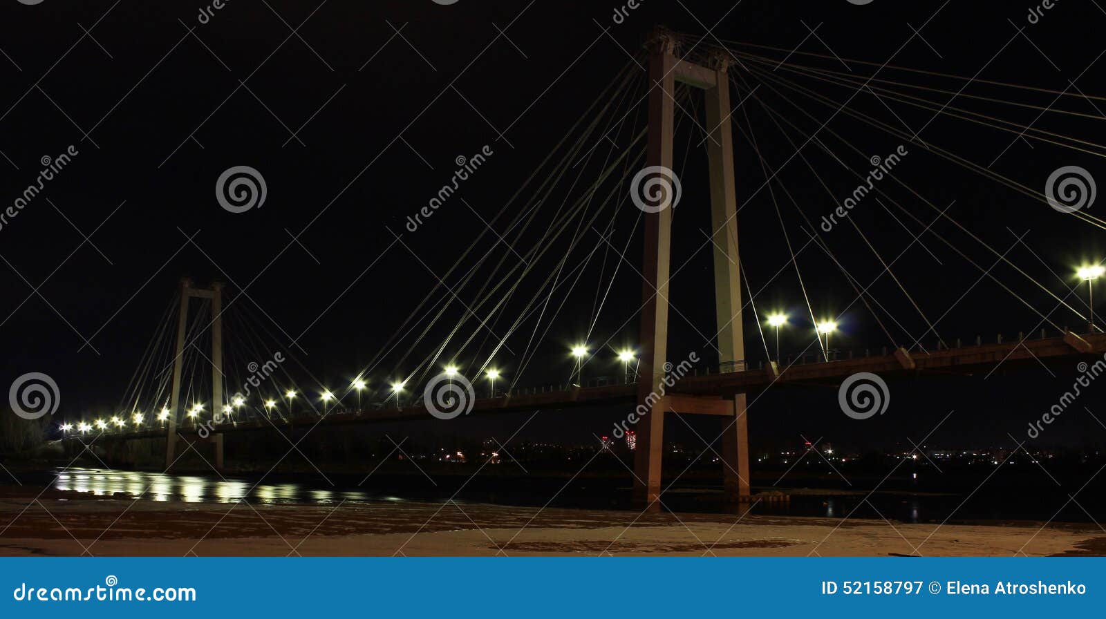 Footbridge stock image. Image of arch, embankment, night - 52158797