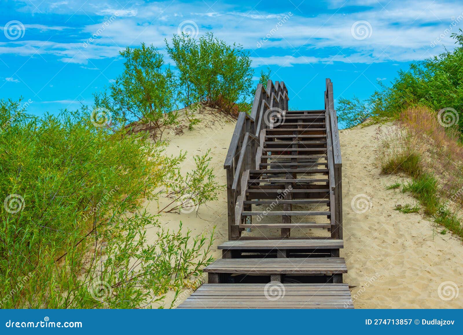 Footbridge at Parnidis Dune at Curonian Spit in Lithuania Stock Image ...