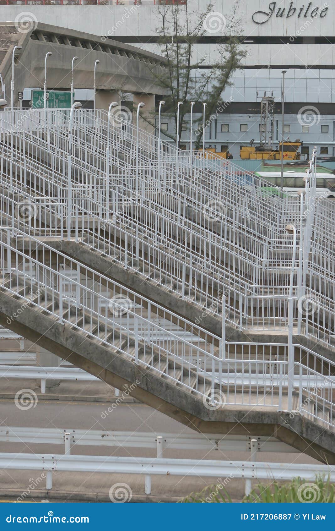 The Footbridge Stairs Pedestrian Flyover, Fo Tan 10 Oct 2005 Stock ...