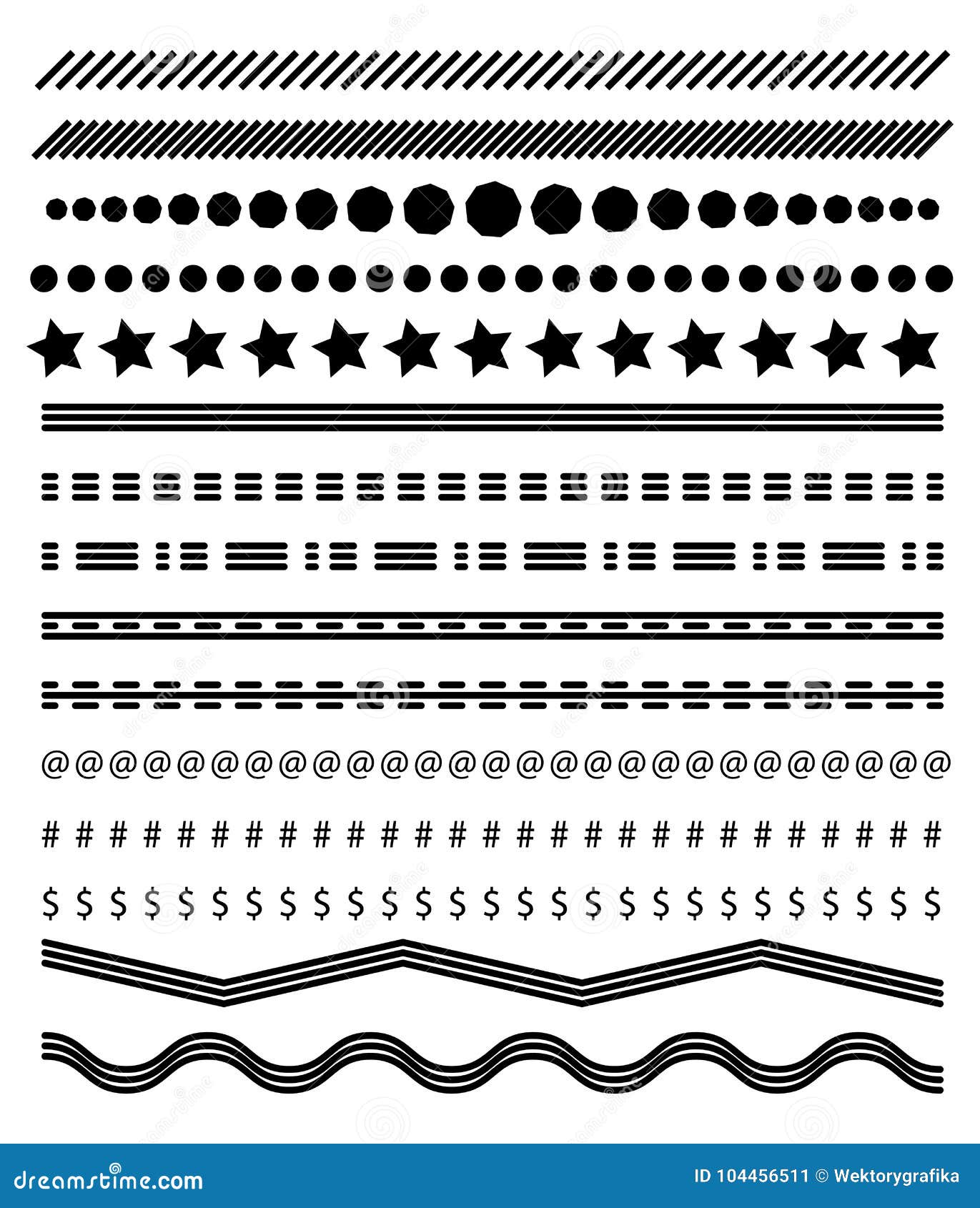 Footer Lines Set, Page Dividers Design Vector Stock Vector ...