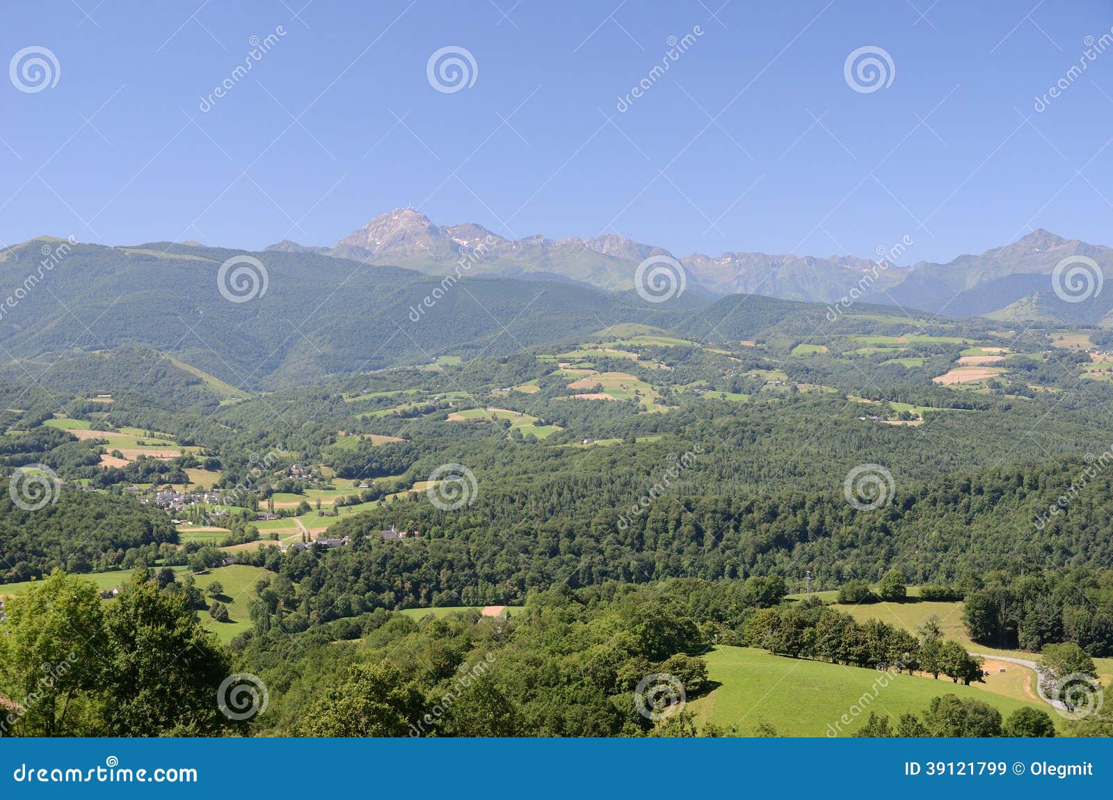 Foothills of the French Pyrenees Stock Image - Image of green ...