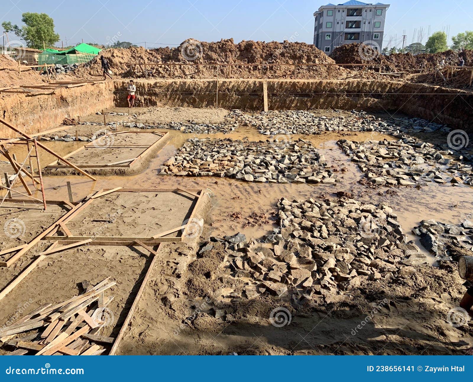 Footing ,Foundation,Construction,Hardcore Stock Image - Image of work ...