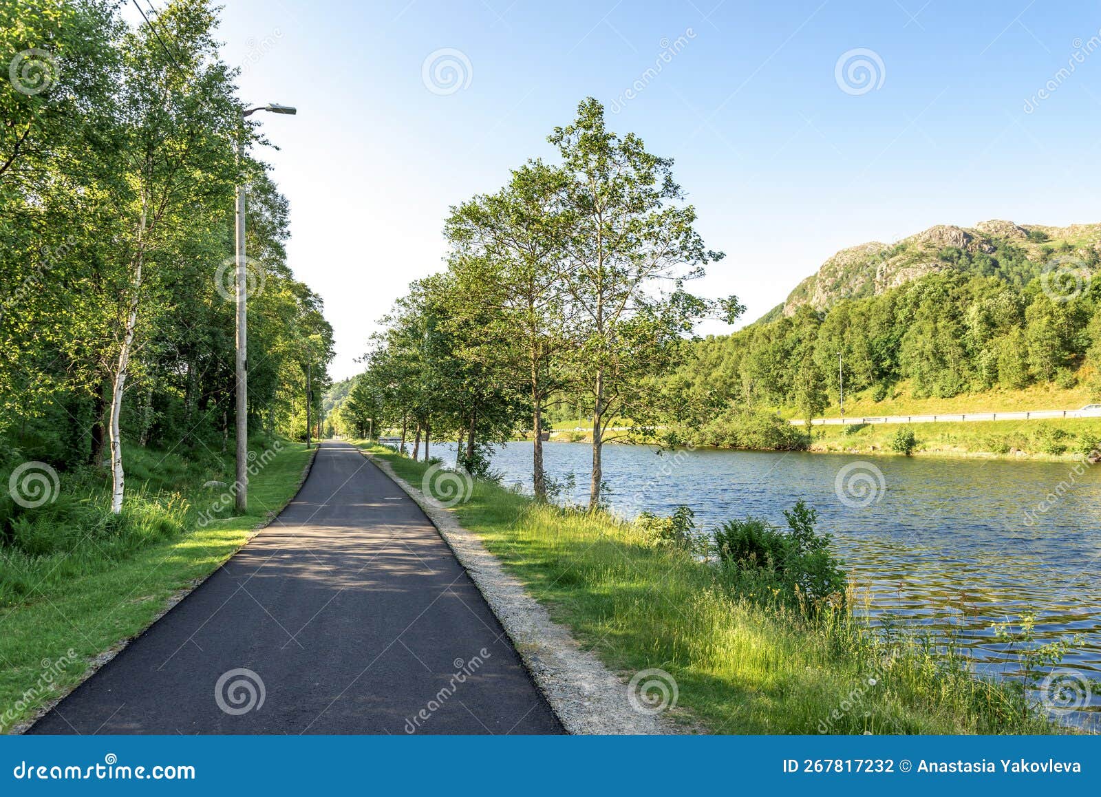 A Footpath Along Scenic River Running from Algard Town Stock Photo ...