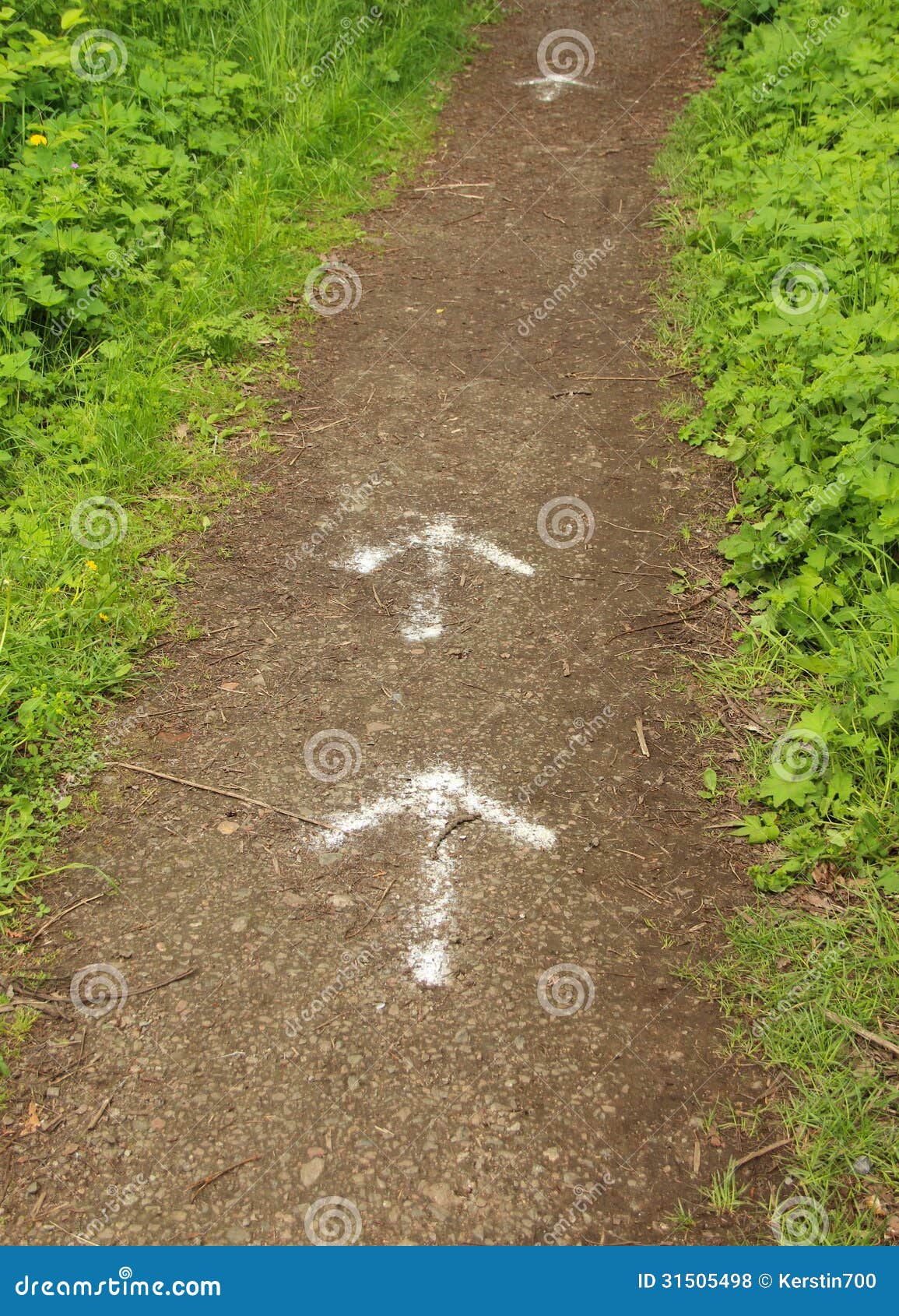Footpath with arrows stock photo. Image of grass, right - 31505498