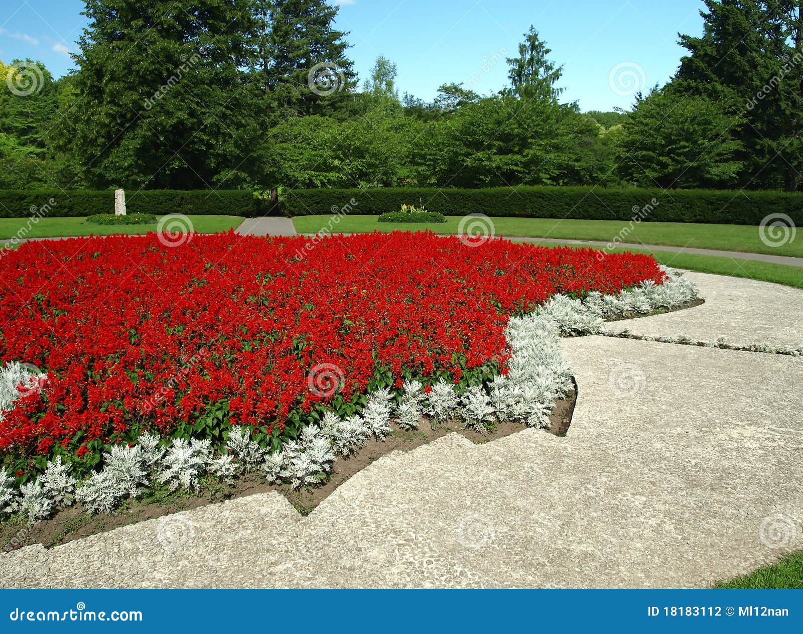 Footpath in a Beautiful Park. Landscape. Stock Photo - Image of flower ...