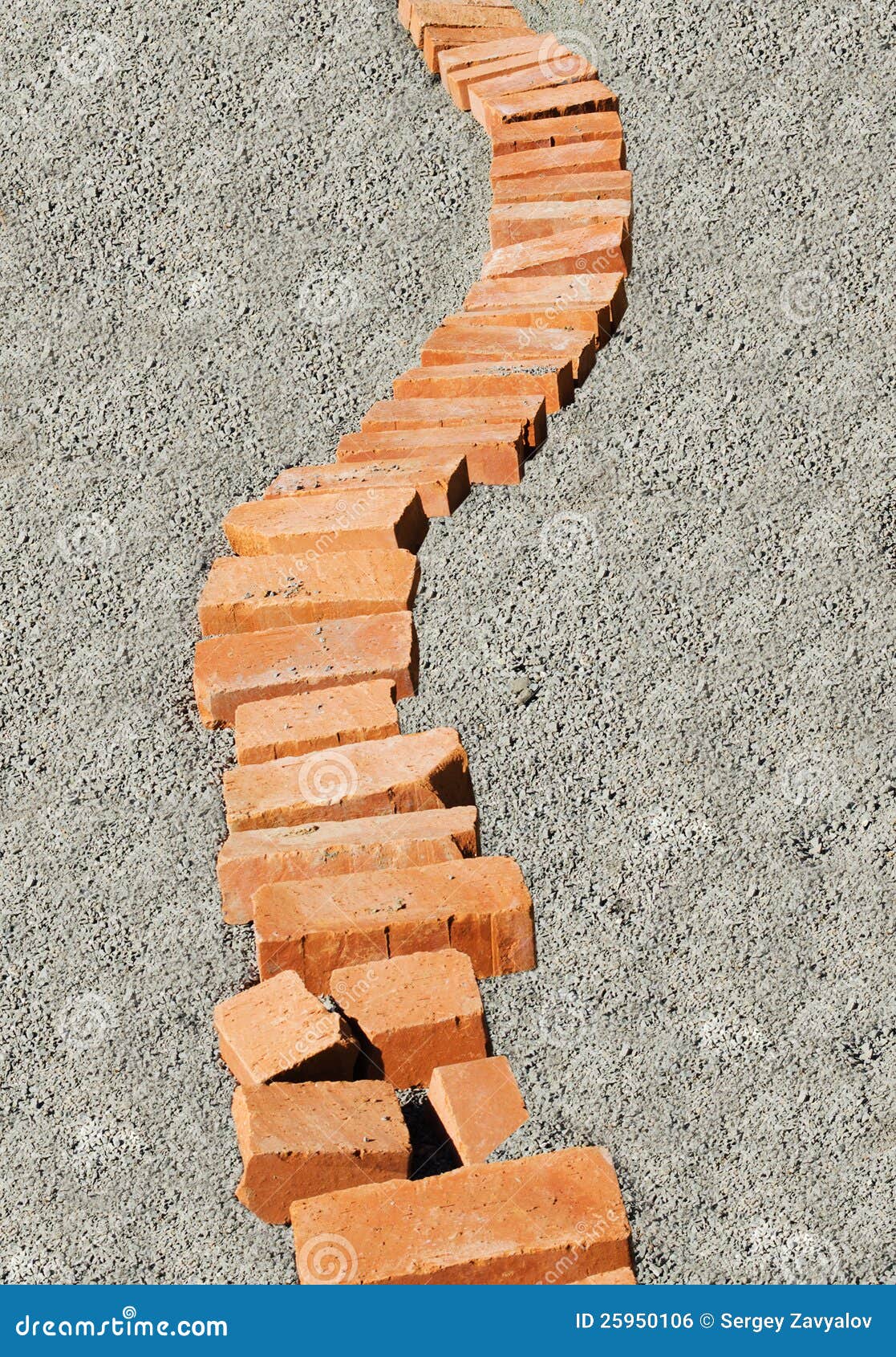 Footpath from brick stock photo. Image of striped, land - 25950106