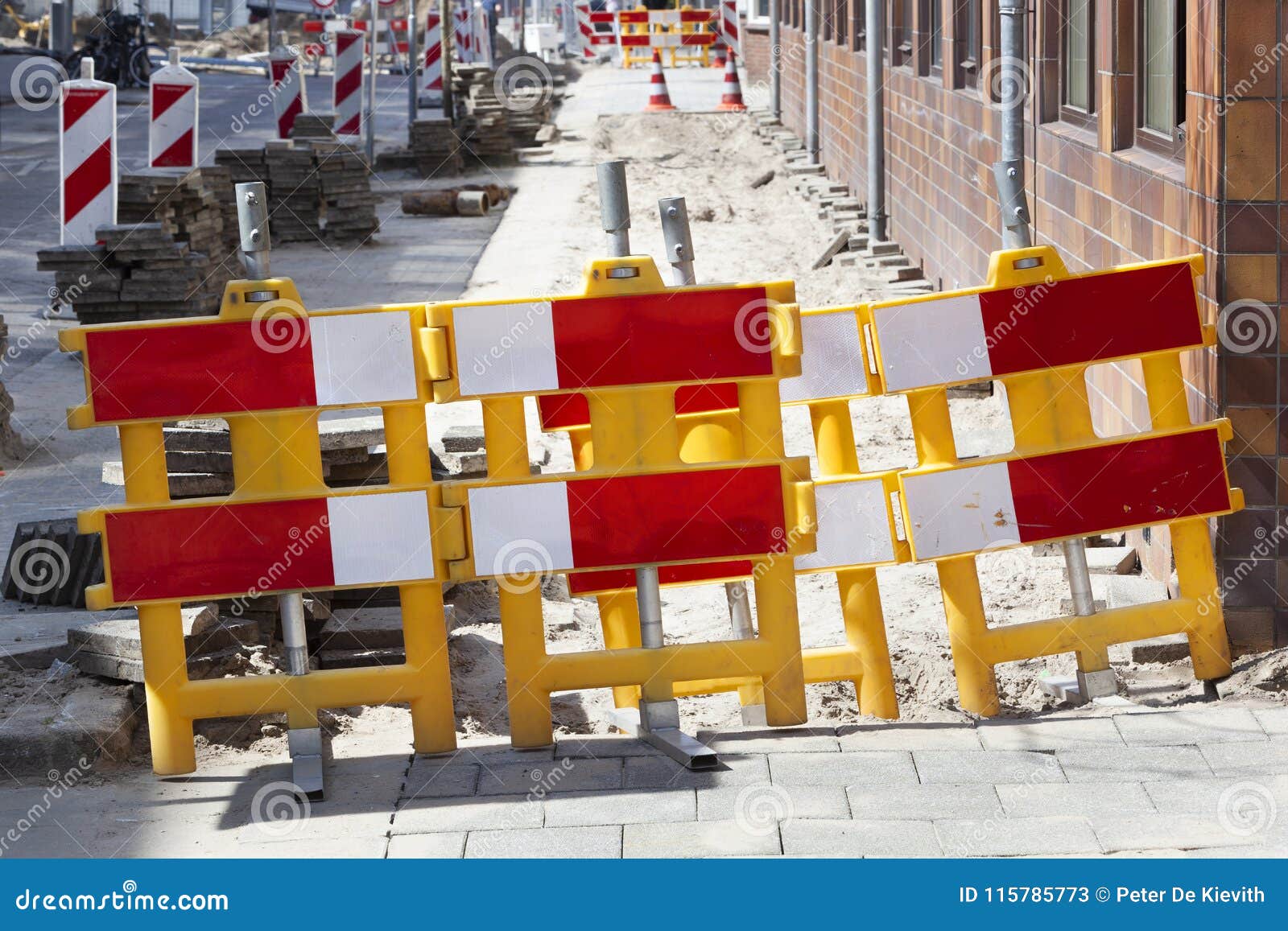 Footpath Closed with Barriers for Reconstruction Stock Image - Image of ...