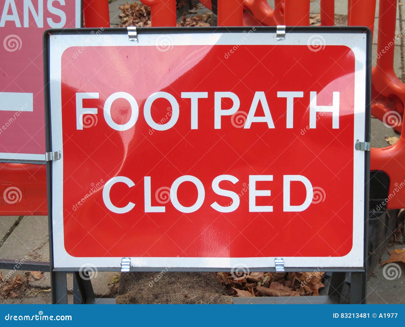 Footpath Closed Sign On A Black Fence Editorial Photo | CartoonDealer ...