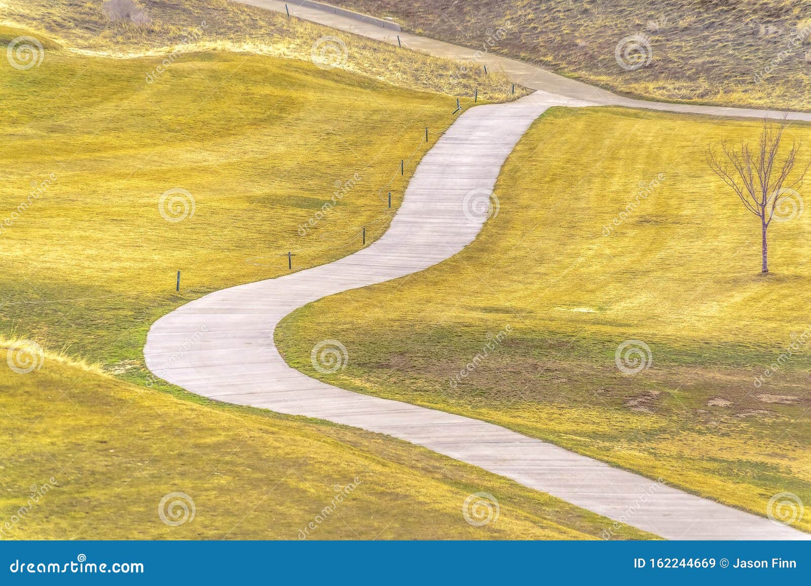 Footpath or Cycle Path Winding Over Rolling Hills Stock Image - Image ...