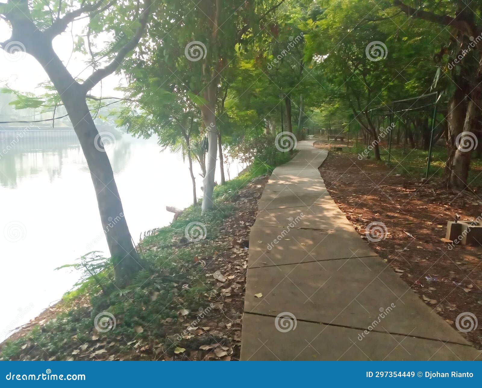 Footpath on the Edge of a Beautiful Artificial Lake. Stock Image ...
