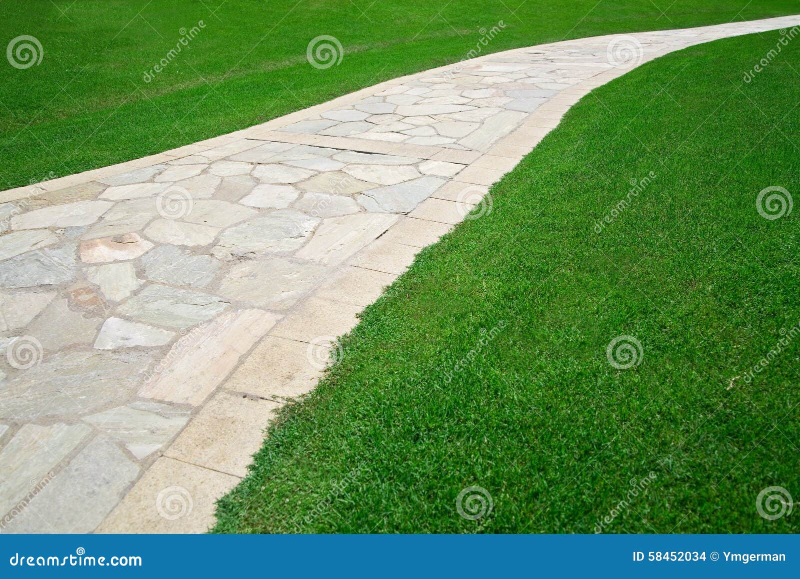 Footpath on grass stock photo. Image of sidewalk, grass - 58452034