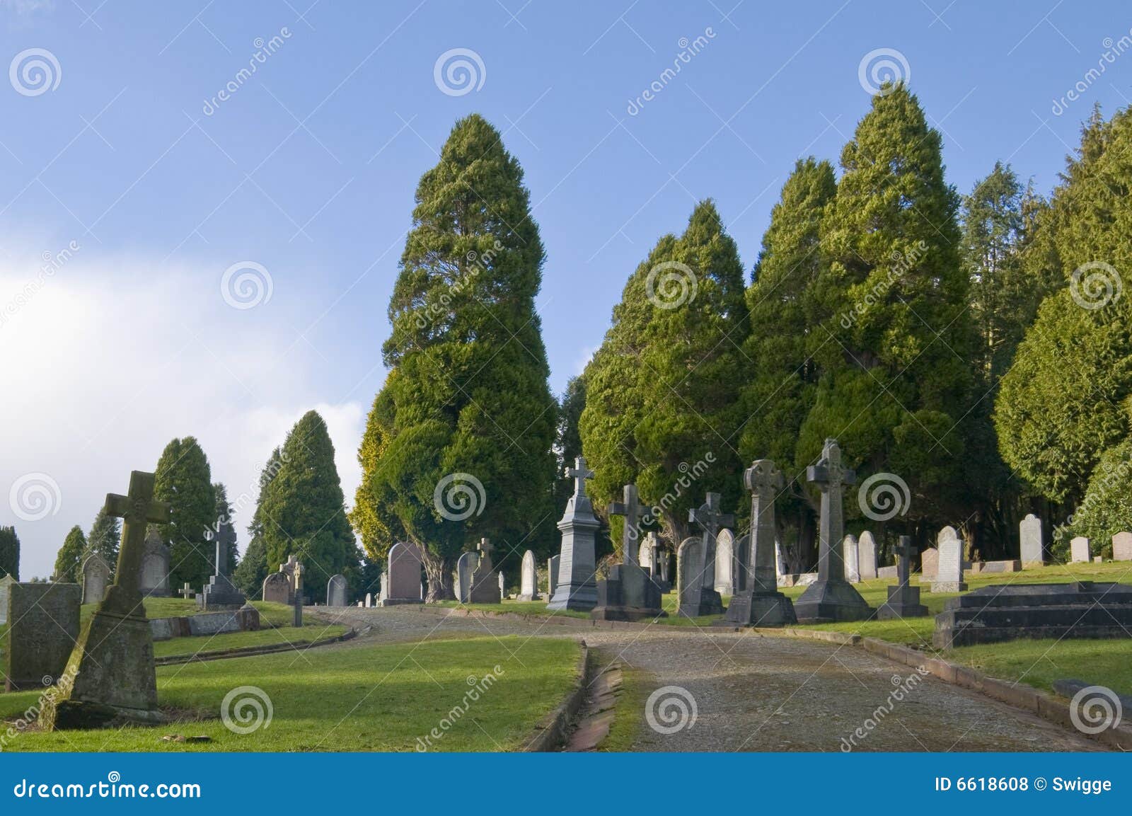 Footpath through a Graveyard. Stock Photo - Image of graveyard, england ...
