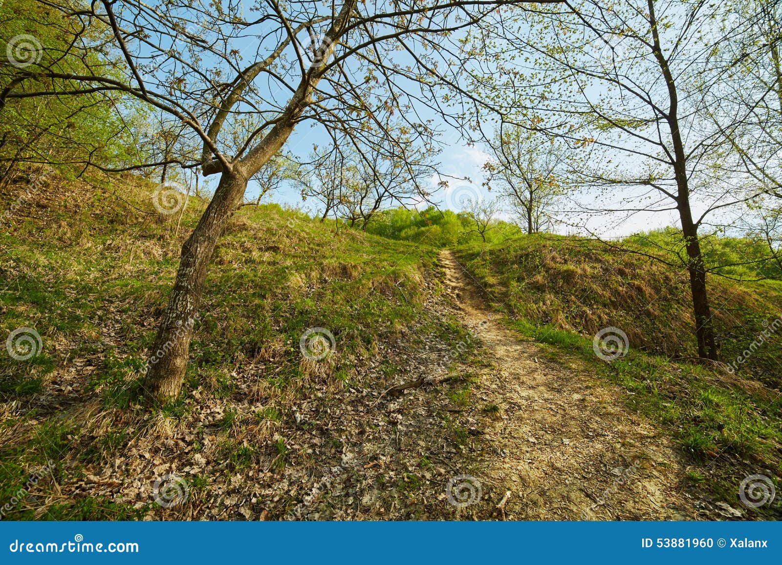 Footpath on the hills stock photo. Image of blue, outdoor - 53881960